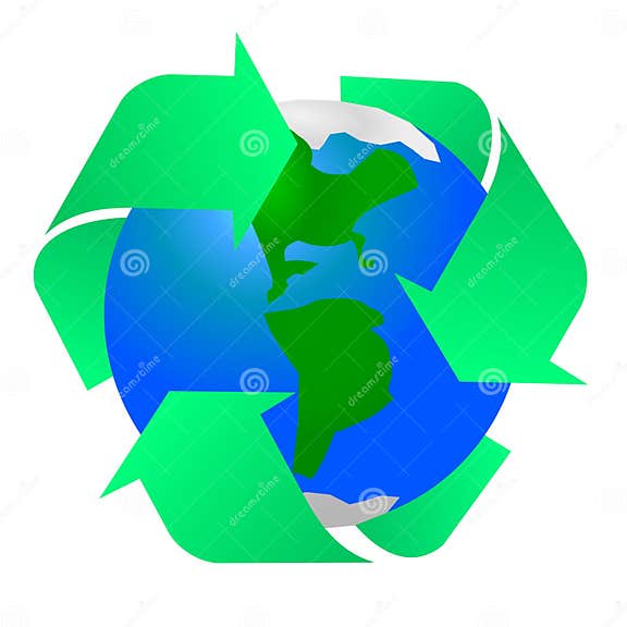 Recycle Symbol with Earth Vector Illustration Stock Illustration ...