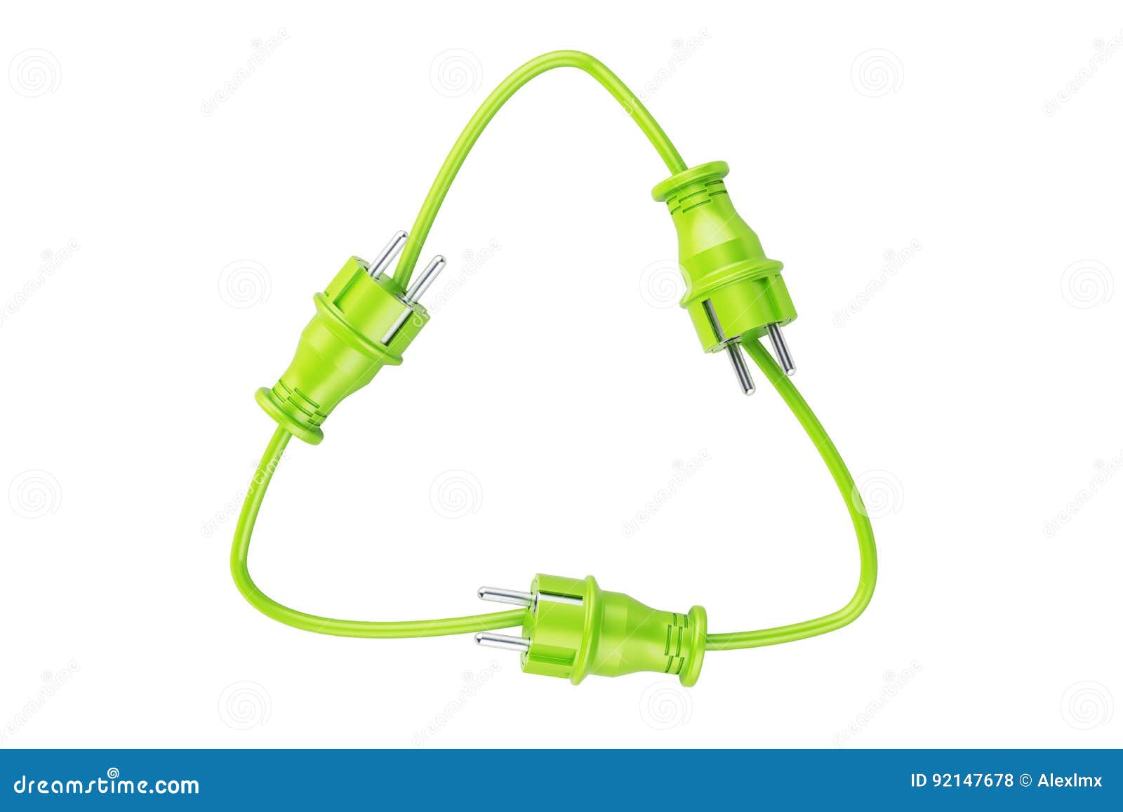 Recycle Symbol from Electric Plugs, 3D Rendering Stock Illustration ...