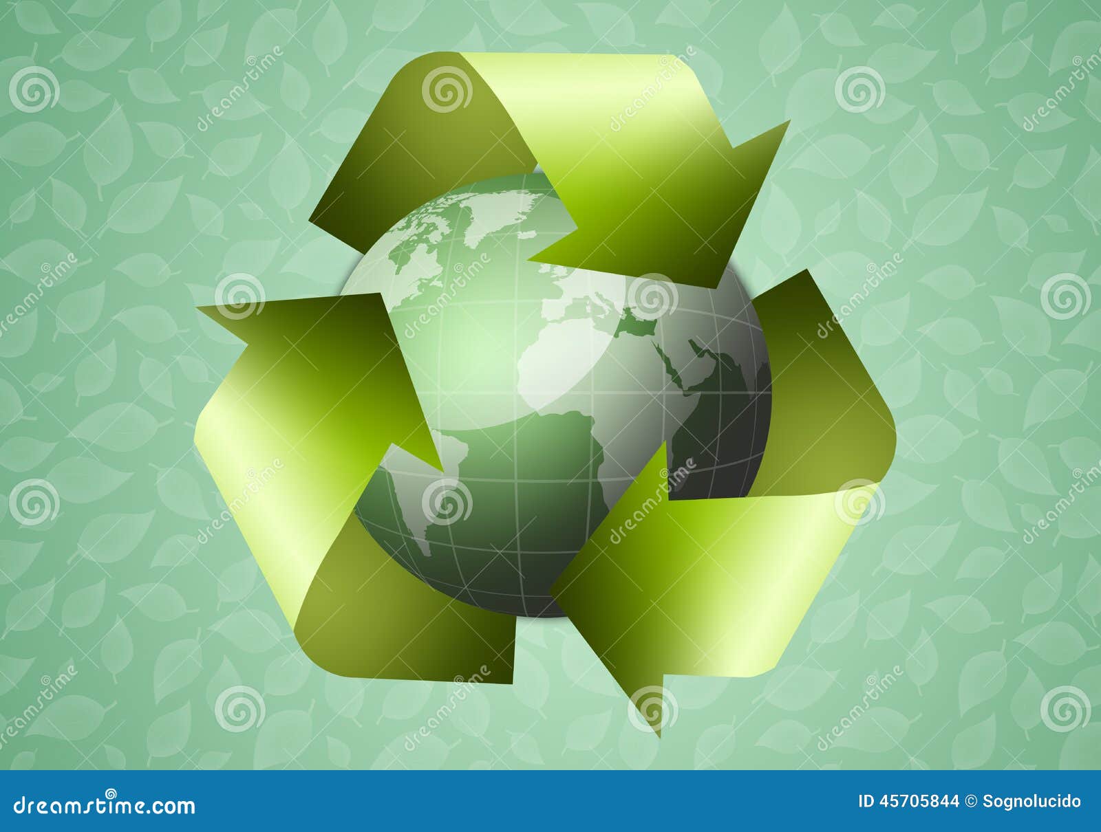 Recycle Symbol with Green Earth Stock Illustration - Illustration of ...