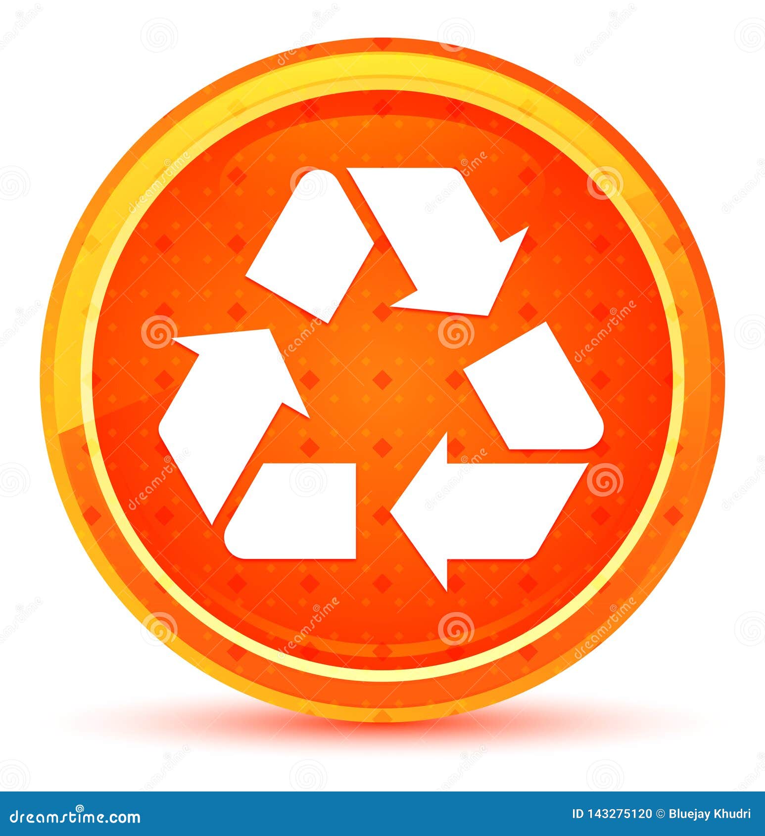 Recycle Symbol Icon Natural Orange Round Button Stock Illustration ...