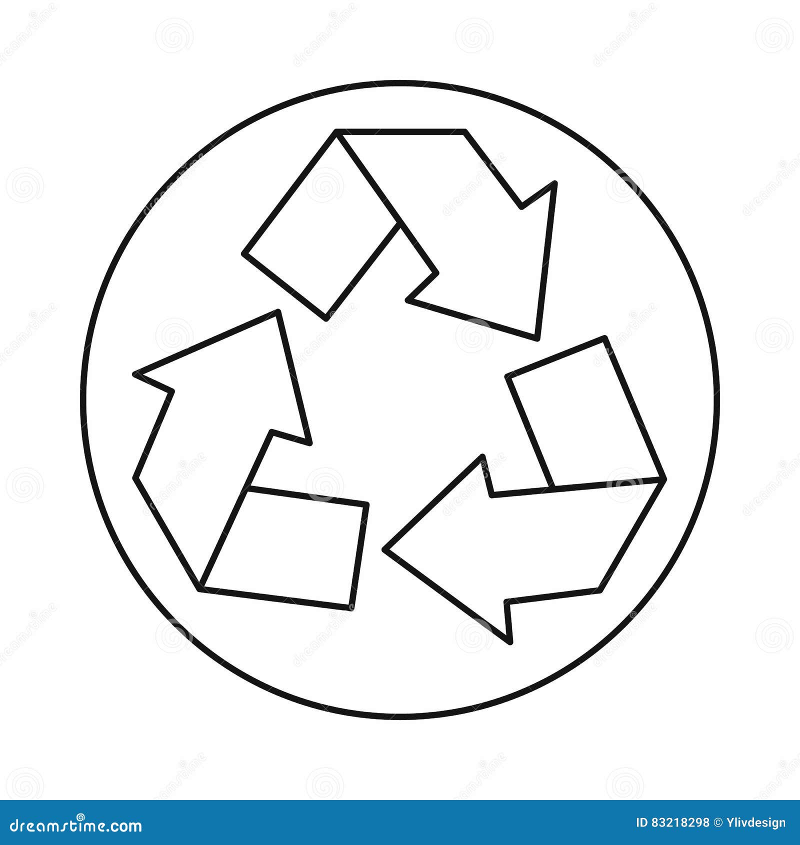 Recycle Symbol Icon, Outline Style Stock Vector - Illustration of ...