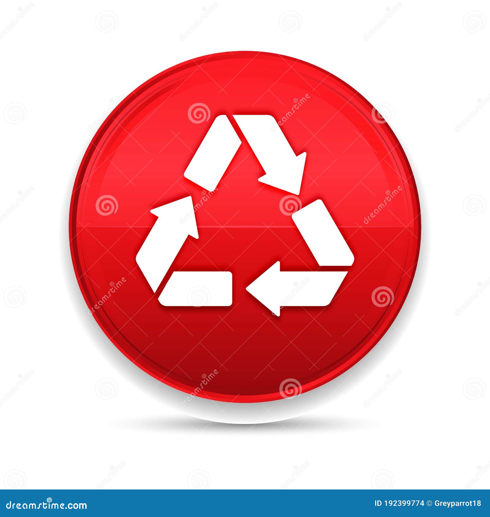 Recycle Symbol Icon Shiny Luxury Design Red Button Vector Stock Vector ...