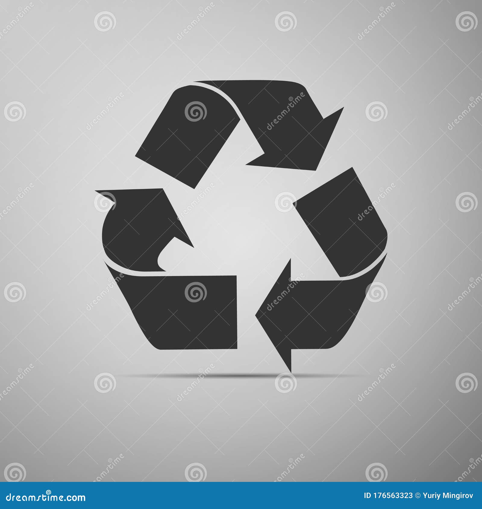 Recycle symbol icon stock illustration. Illustration of global - 176563323