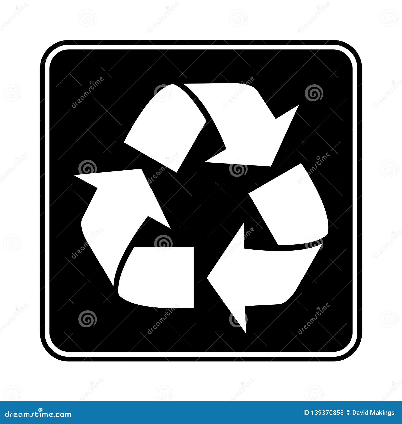 Recycle Square Symbol stock illustration. Illustration of isolated ...