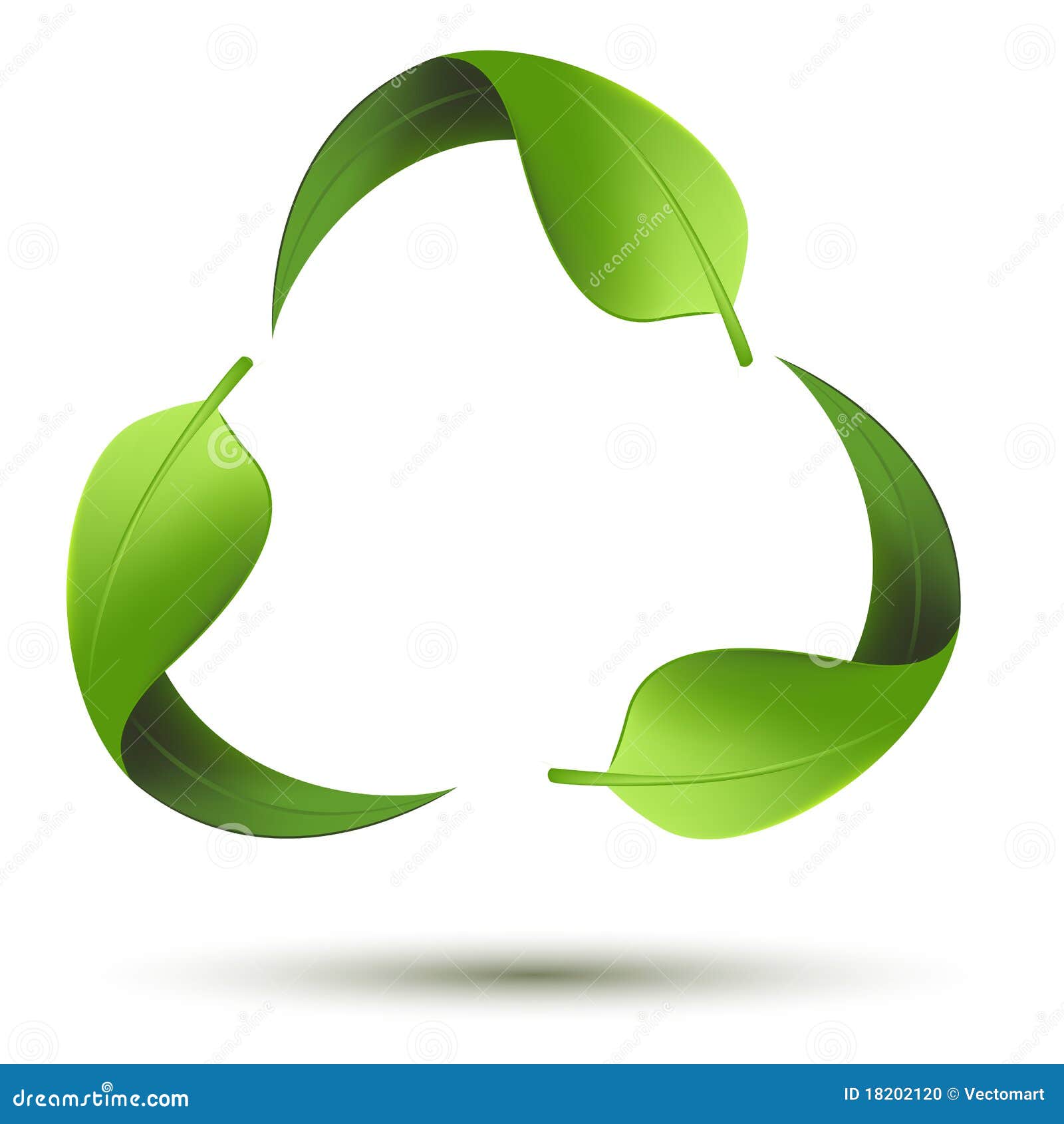Recycle symbol with leaf stock vector. Illustration of background ...
