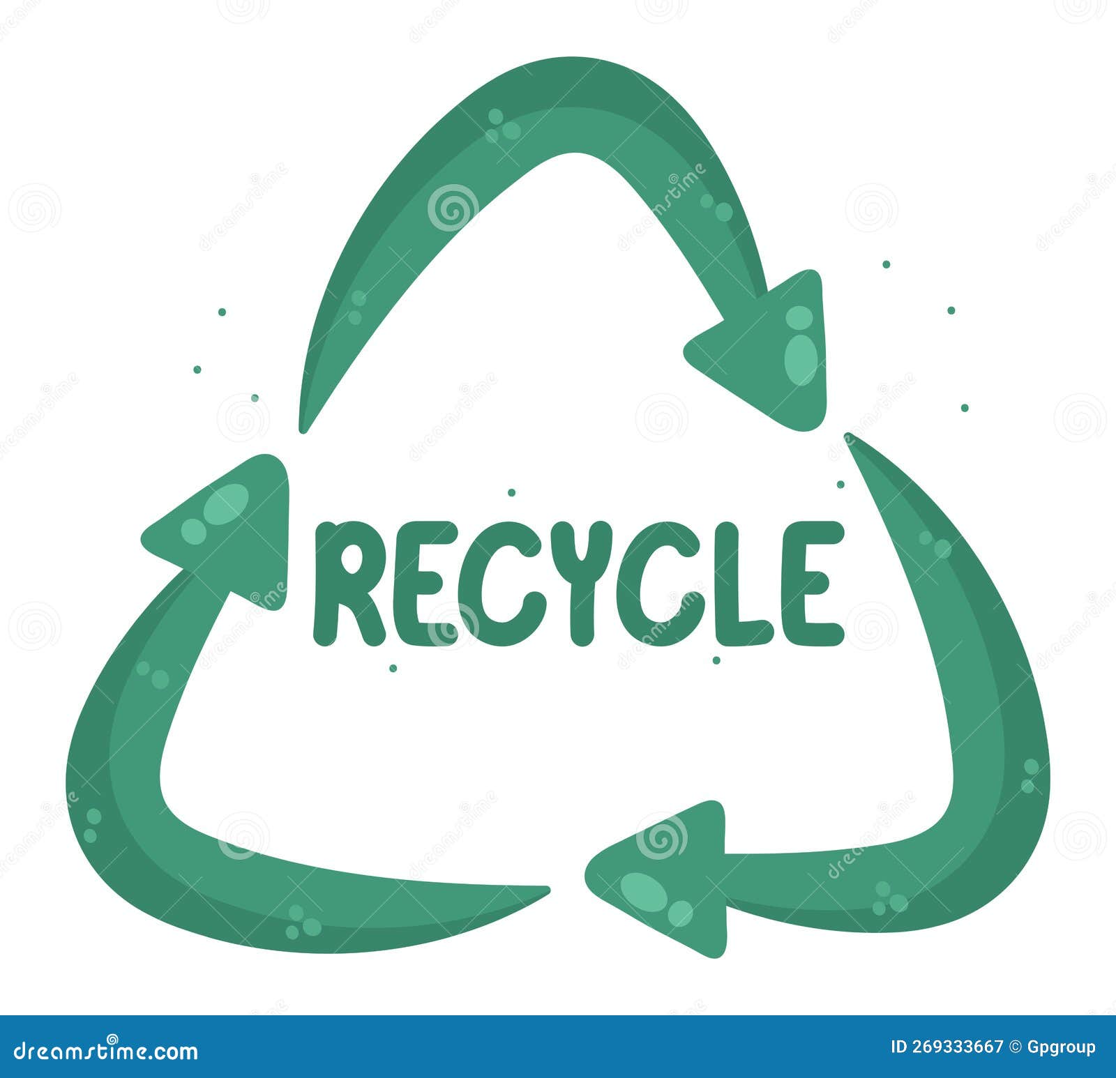 Recycle Symbol and Lettering Stock Vector - Illustration of icon ...