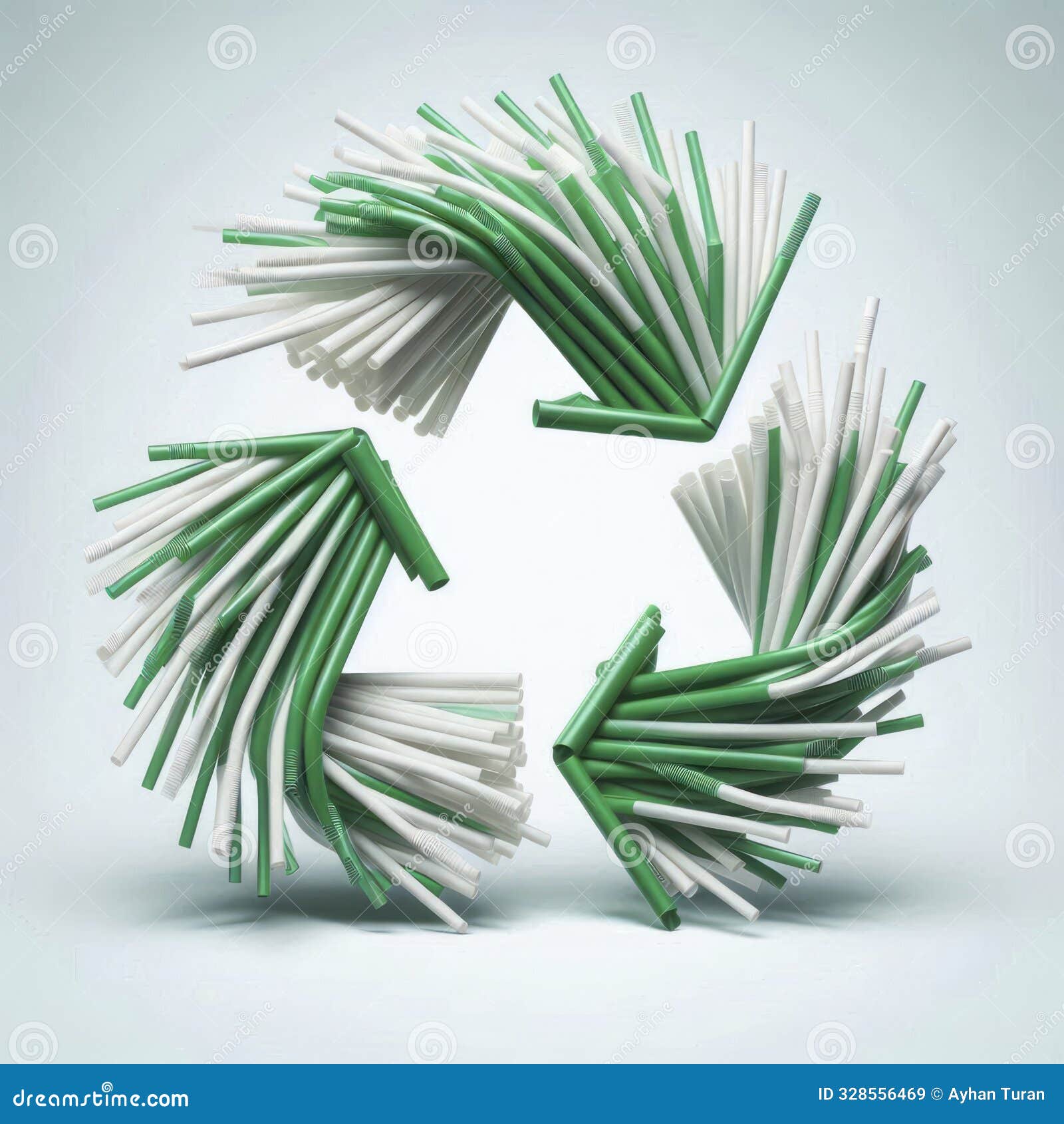 Recycle Symbol Made of Plastic Straws Environmental Awareness ...