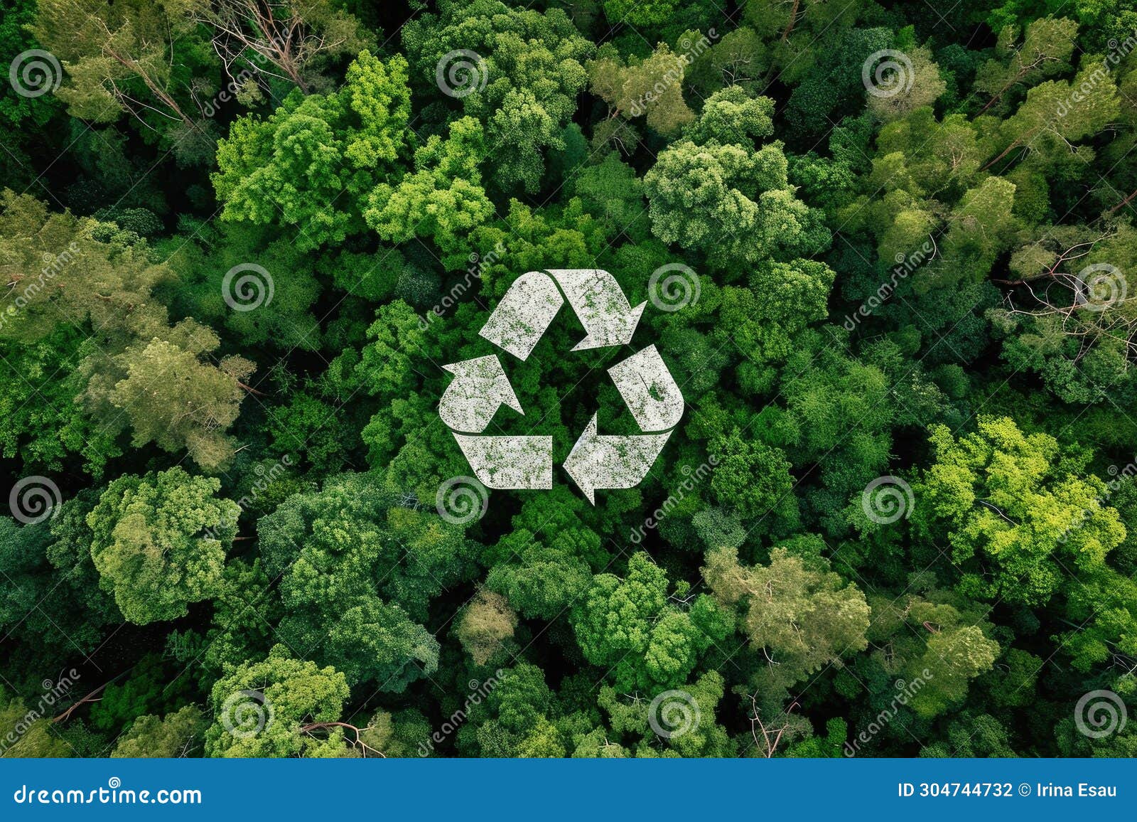 Recycle Symbol Made of Trees in a Forest, Top View. Stock Photo - Image ...