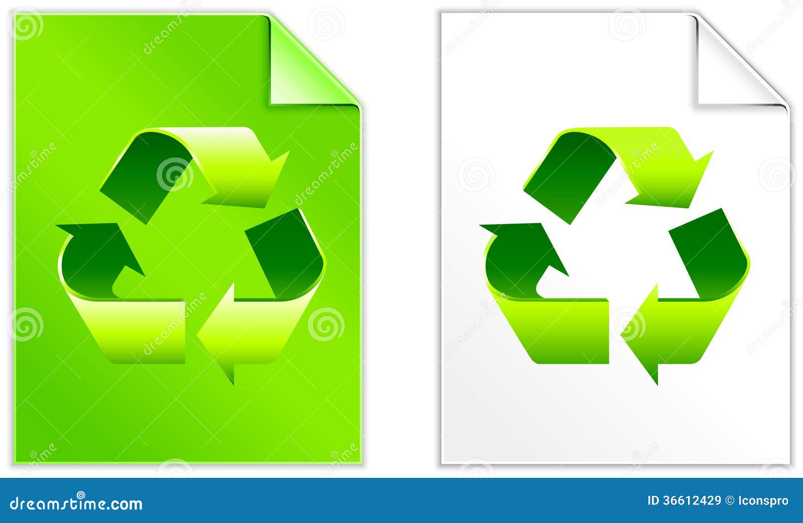 Recycle Symbol on Paper Set Stock Illustration - Illustration of ...