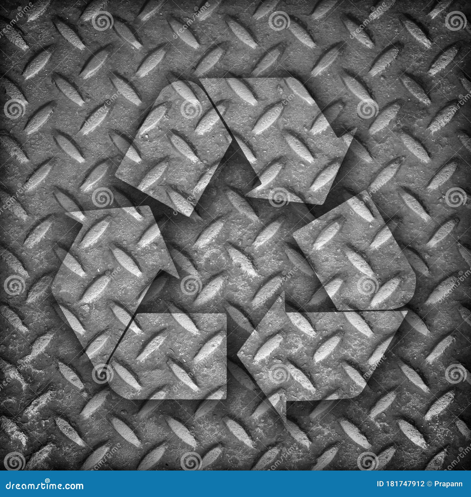 A Recycle Symbol on Rusty Metallic Background Stock Photo - Image of ...