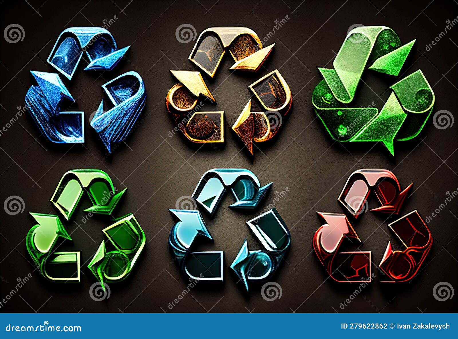 Recycle Symbol Set Illustration. AI Generative Stock Illustration ...