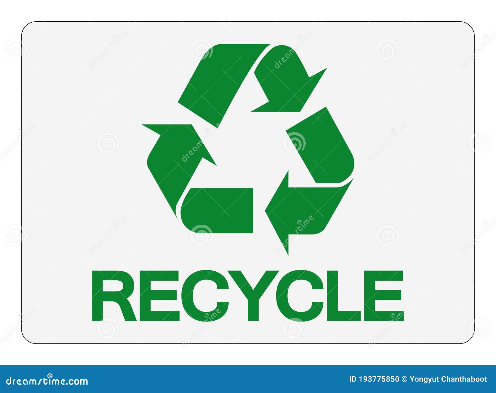 Recycle Symbol Sign,Vector Illustration, Isolated on White Background ...
