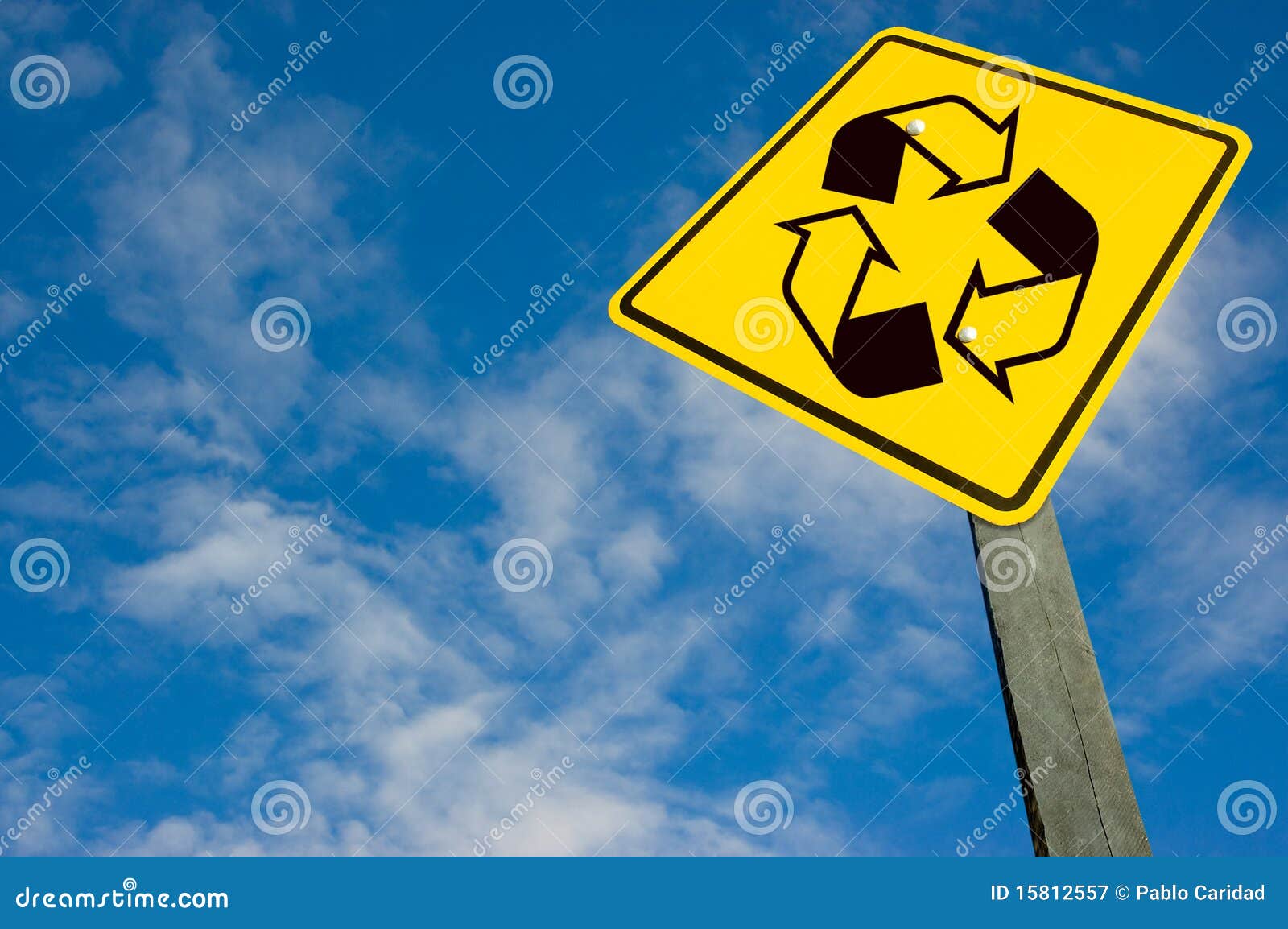 Recycle Symbol on Traffic Sign. Stock Image - Image of centre ...