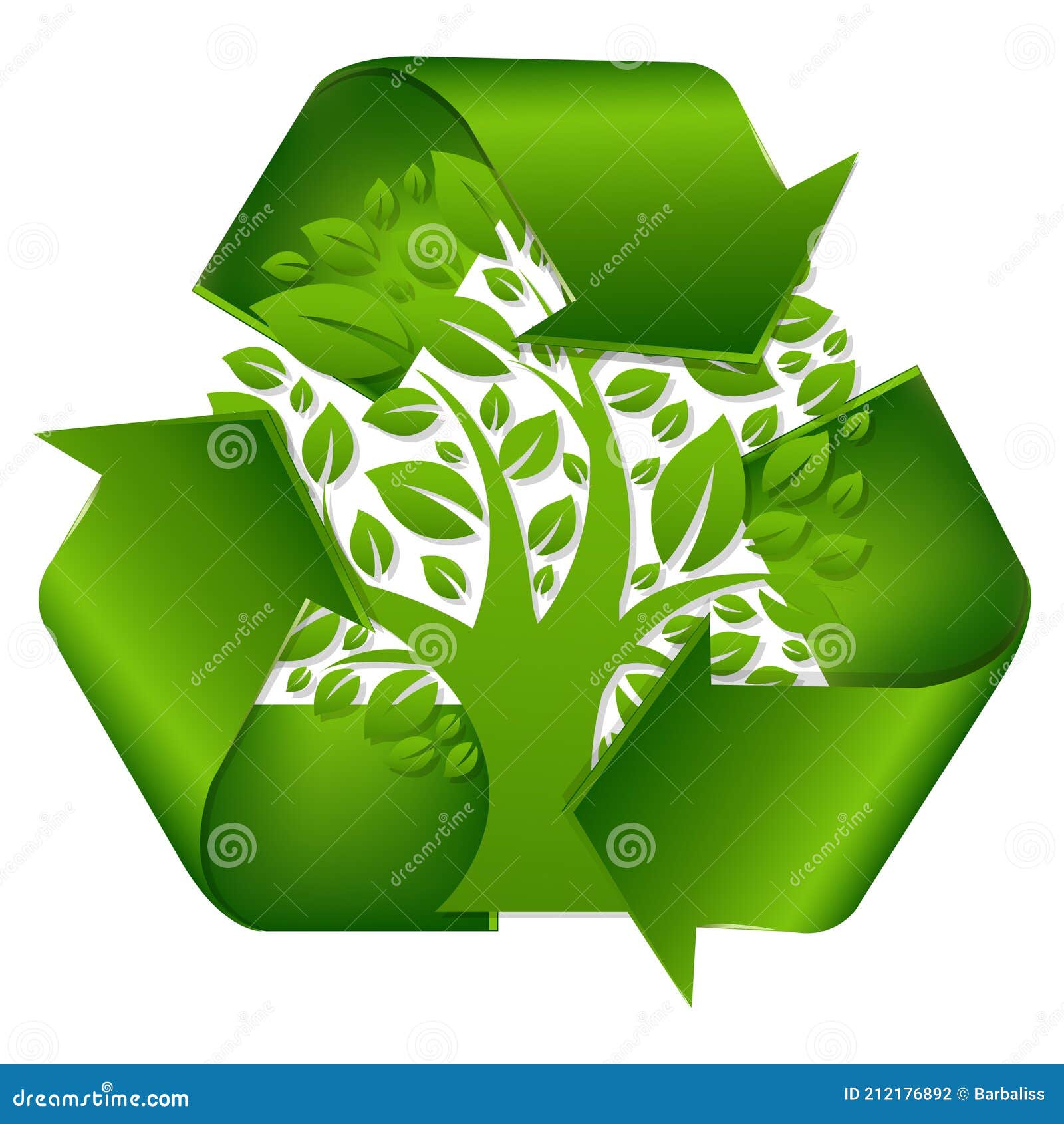 Recycle Symbol with Tree stock vector. Illustration of clean - 212176892