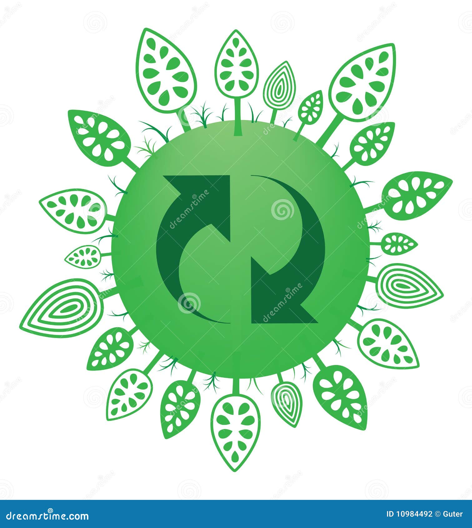 Recycle symbol and trees stock vector. Illustration of symbol - 10984492