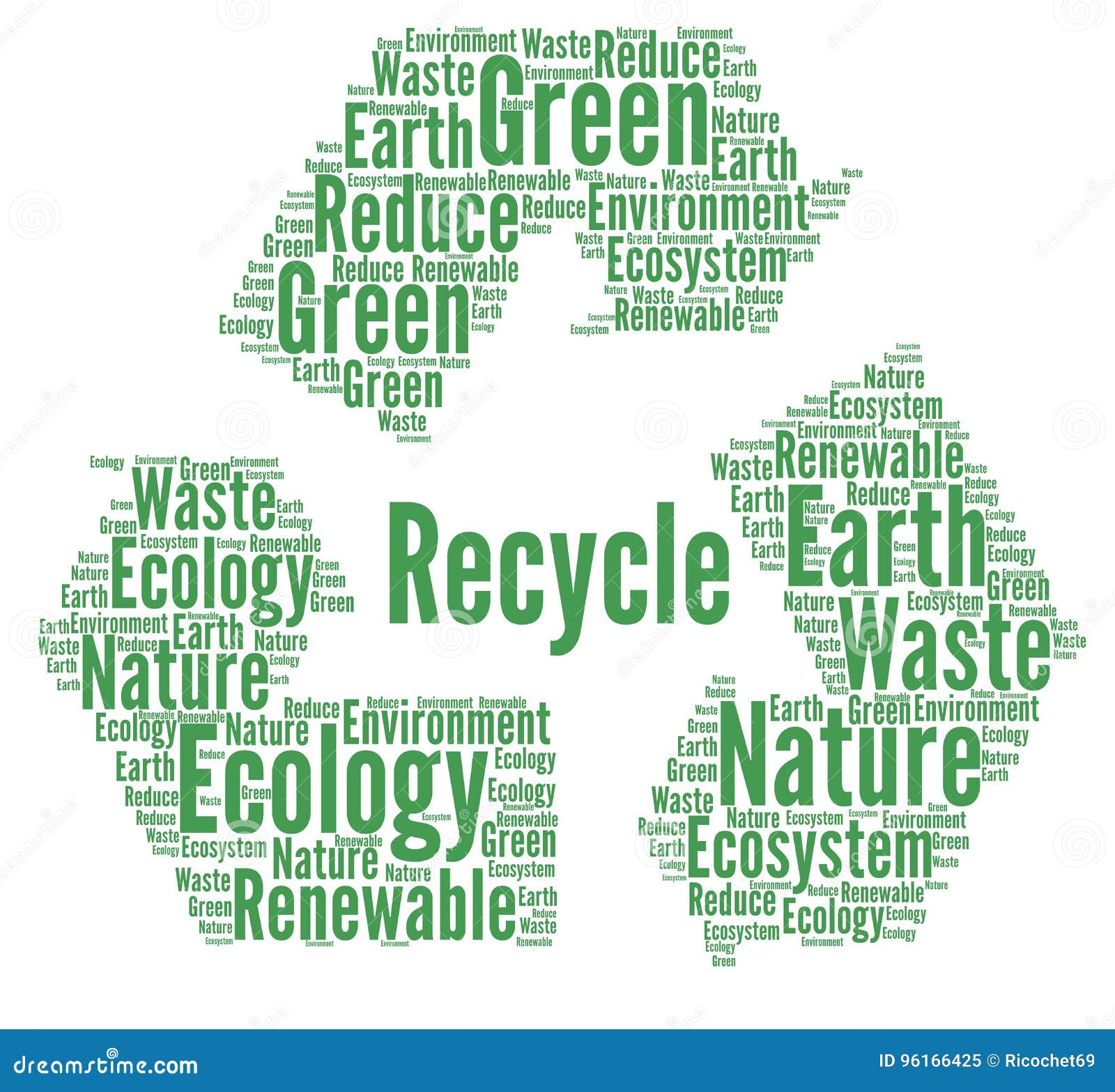Recycle symbol word cloud stock illustration. Illustration of ...