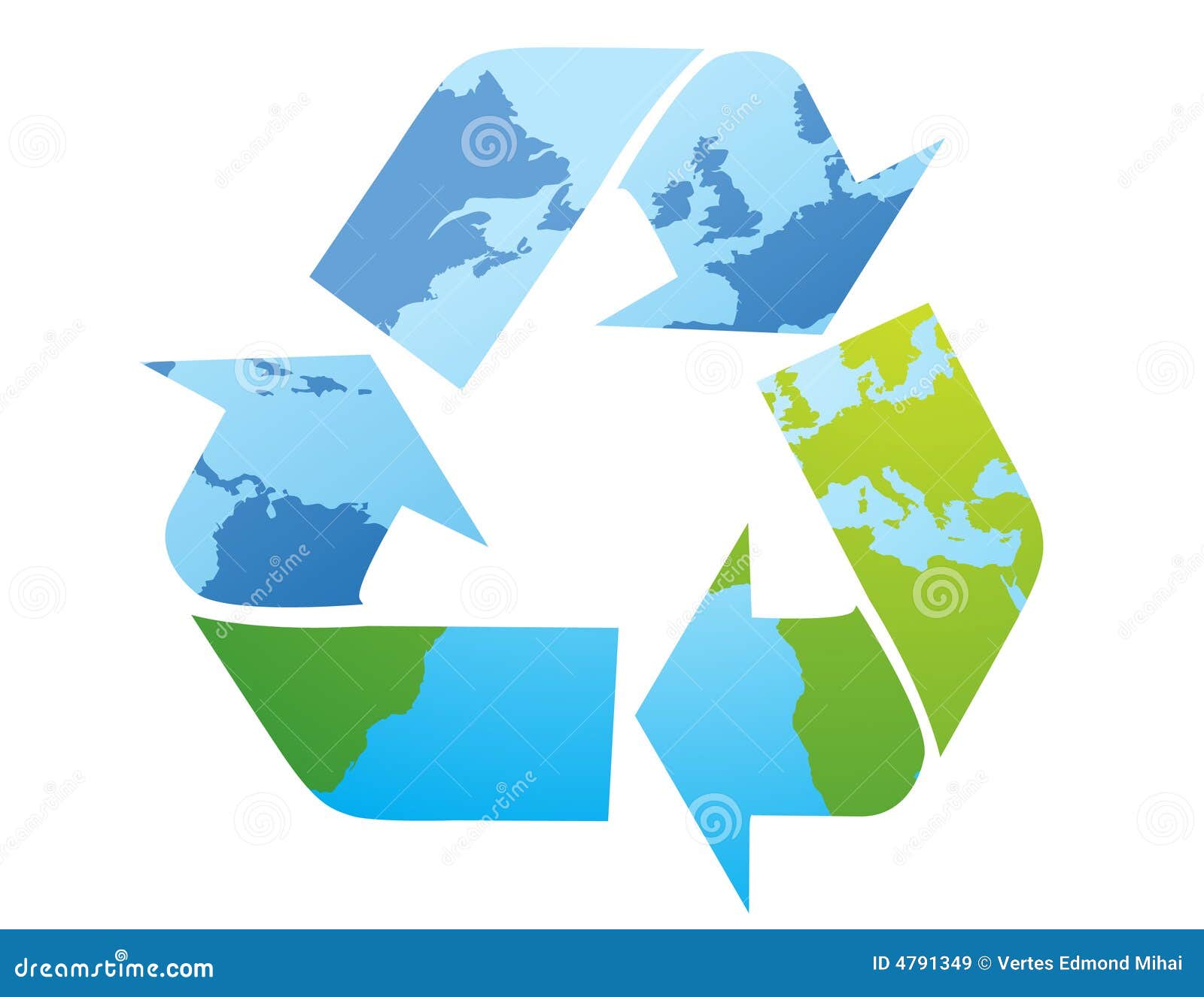 Recycle Symbol-World map stock vector. Illustration of conservation ...
