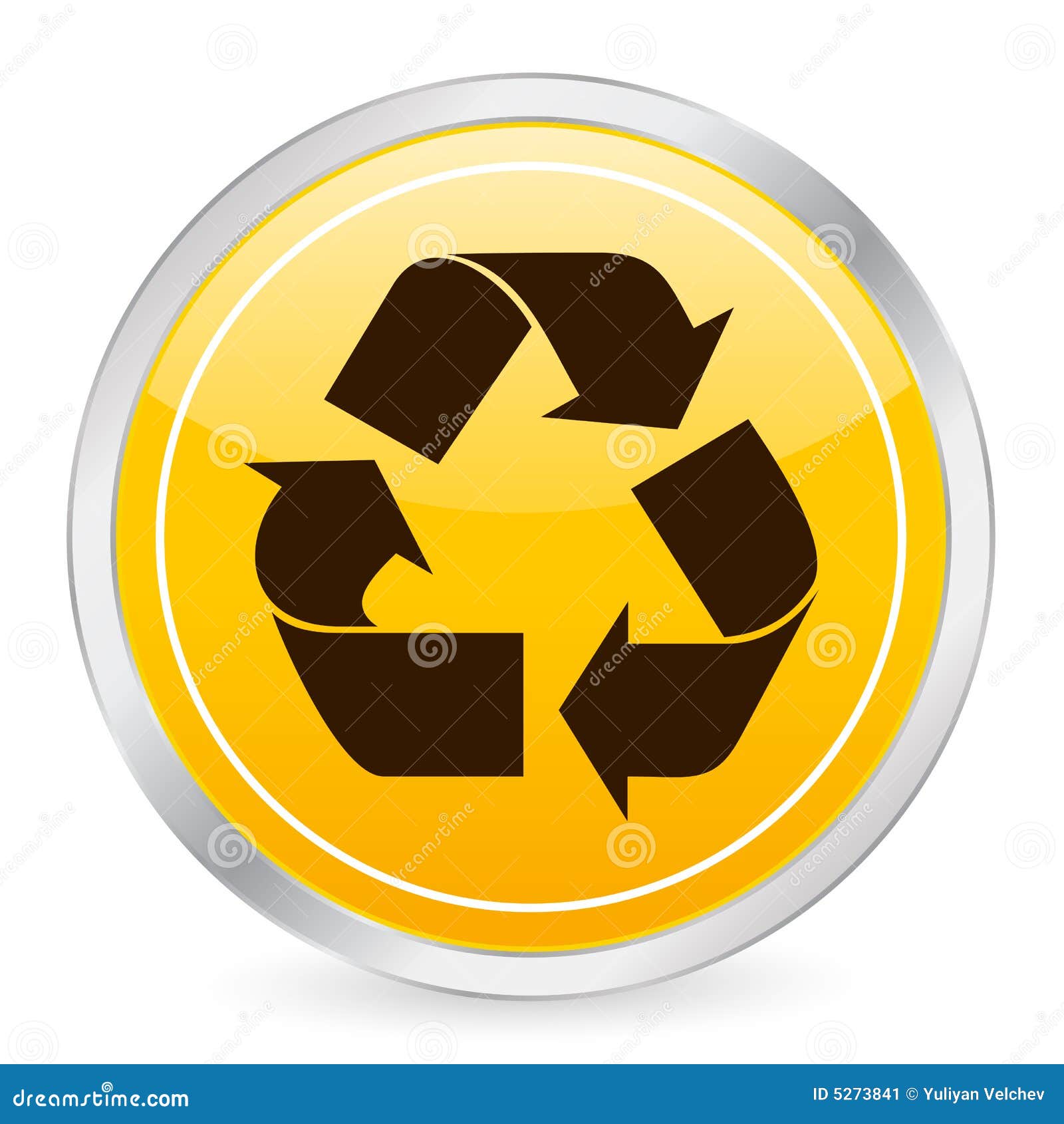 Recycle Symbol Yellow Circle I Stock Vector - Illustration of network ...
