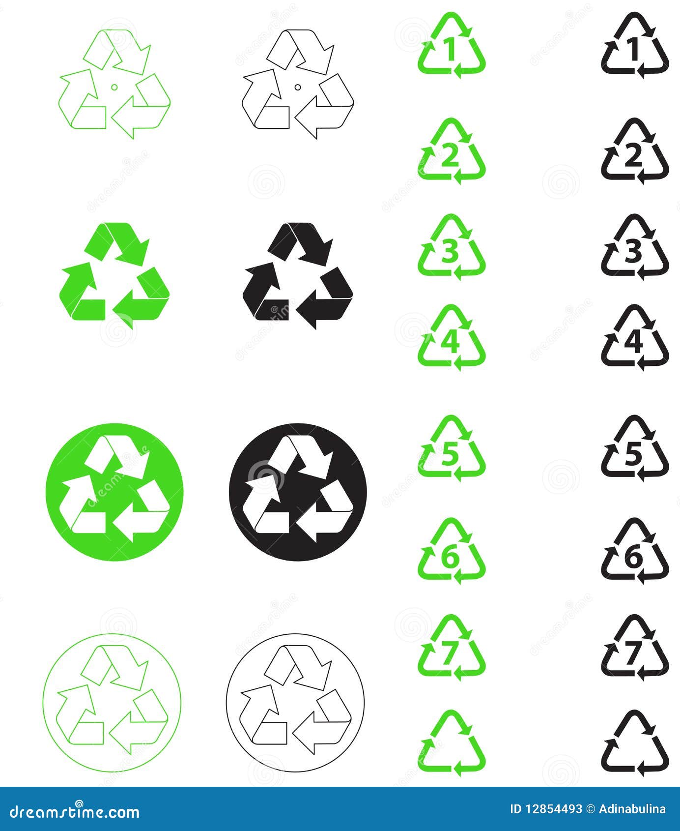 Recycle Symbols stock vector. Illustration of background - 12854493