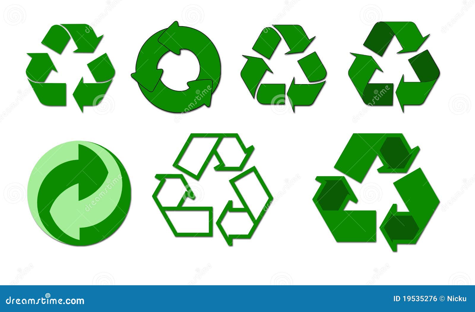 Recycle symbols stock illustration. Illustration of clean - 19535276
