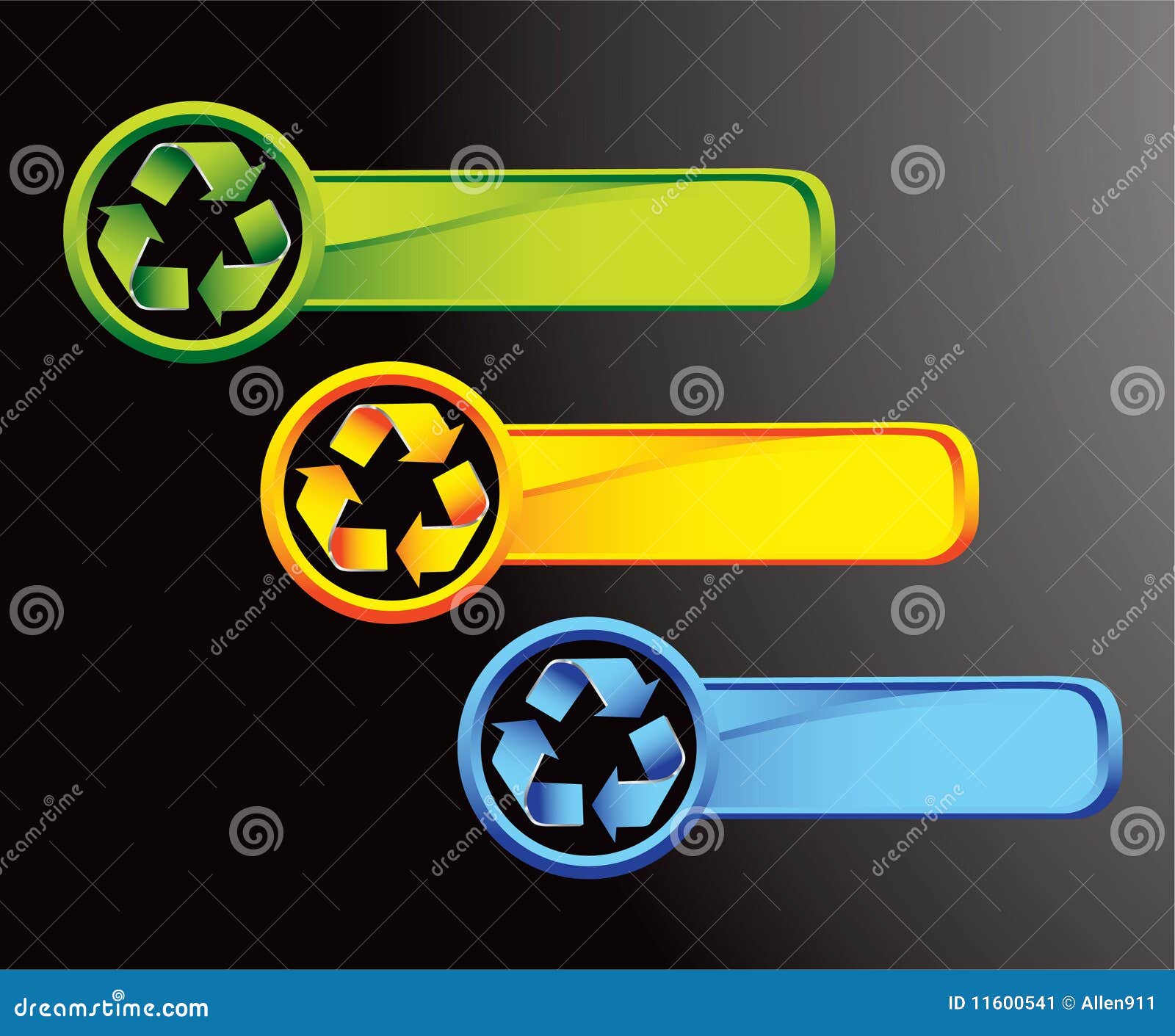 Recycle Symbols on Colored Tabs Stock Vector - Illustration of energy ...