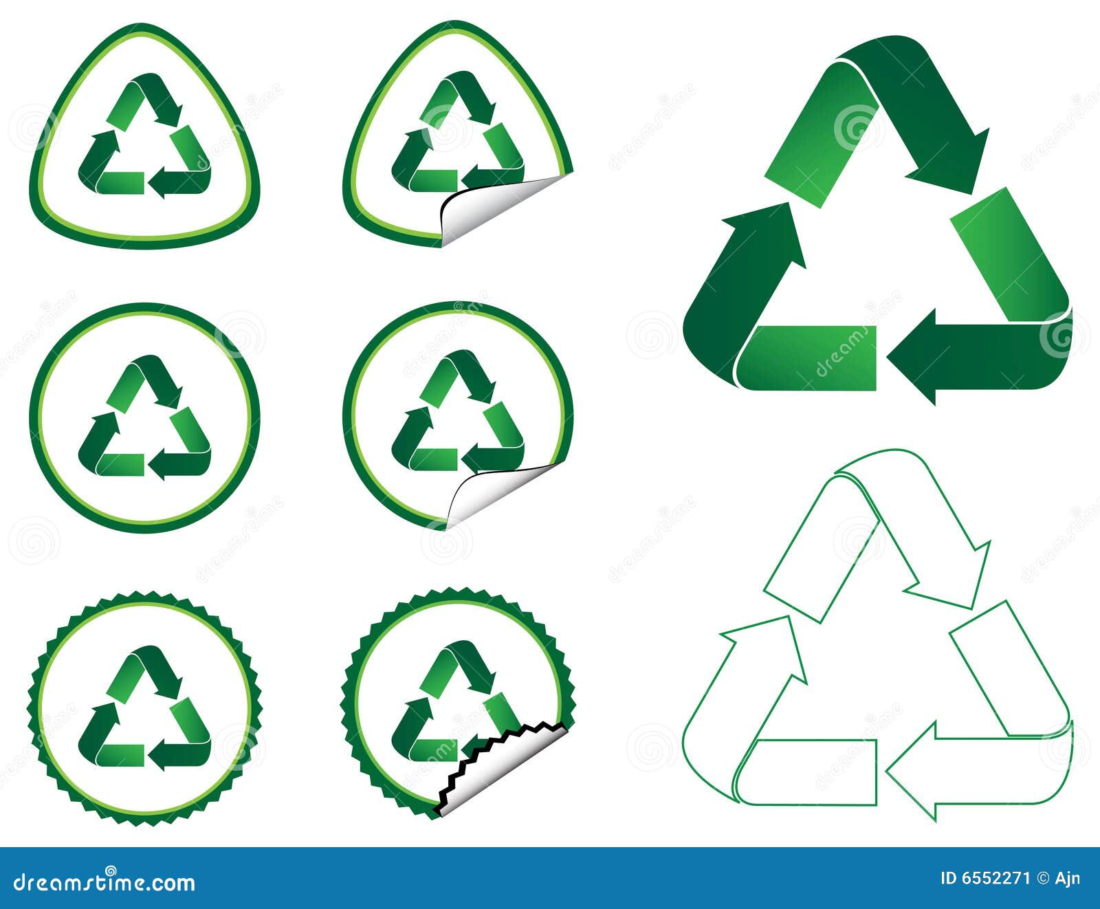 Recycle Tags Collection stock vector. Illustration of group - 6552271