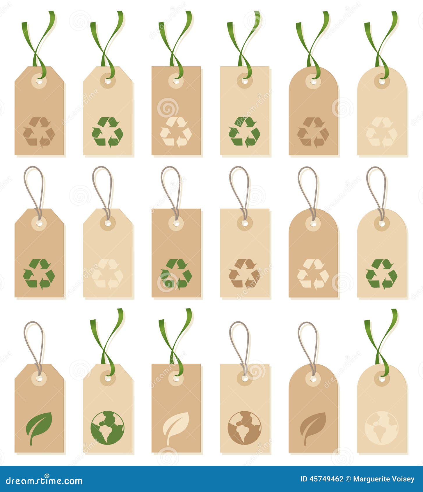 Recycle Tags stock vector. Illustration of symbol, brown - 45749462