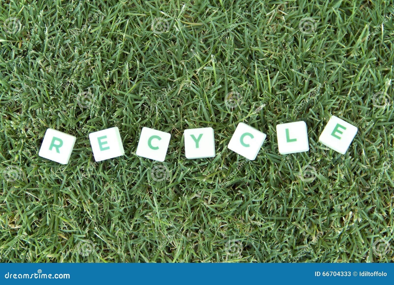 Recycle Text on the Grass stock image. Image of formal - 66704333