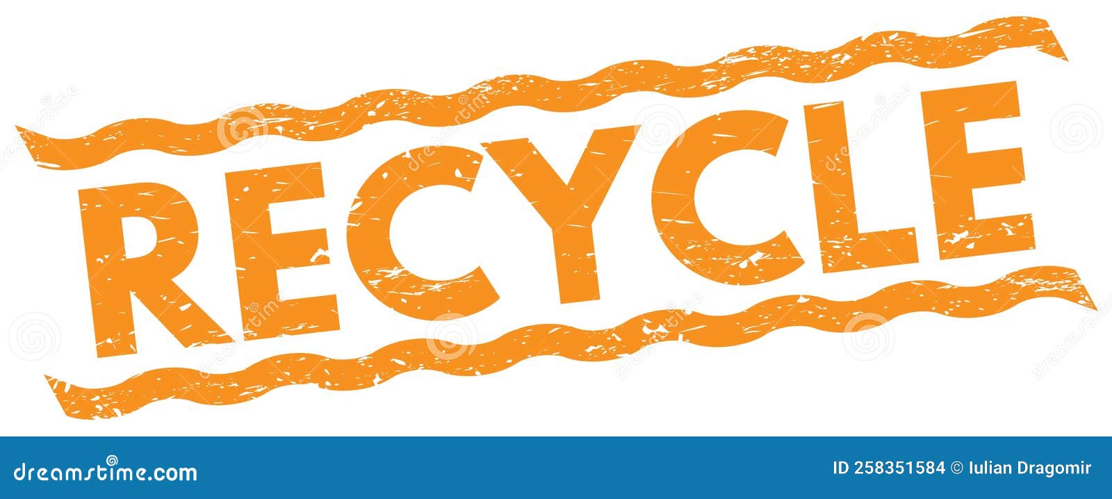 RECYCLE Text on Orange Lines Stamp Sign Stock Illustration ...