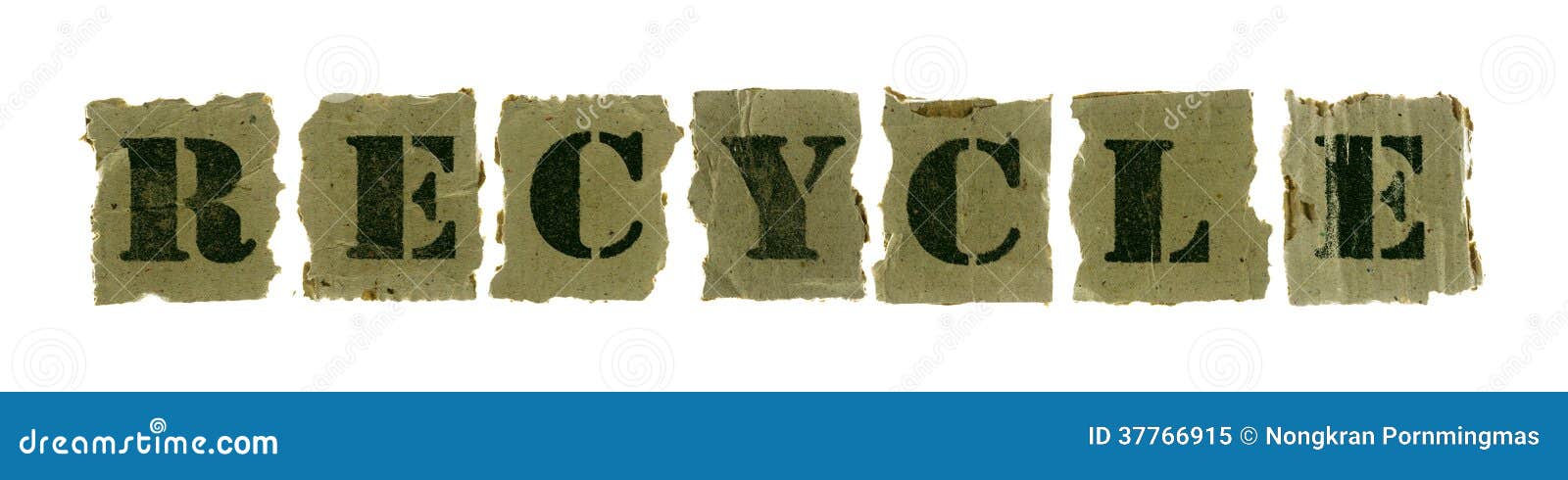 Recycle Text on Recycled Paper Stock Image - Image of element, handmade ...