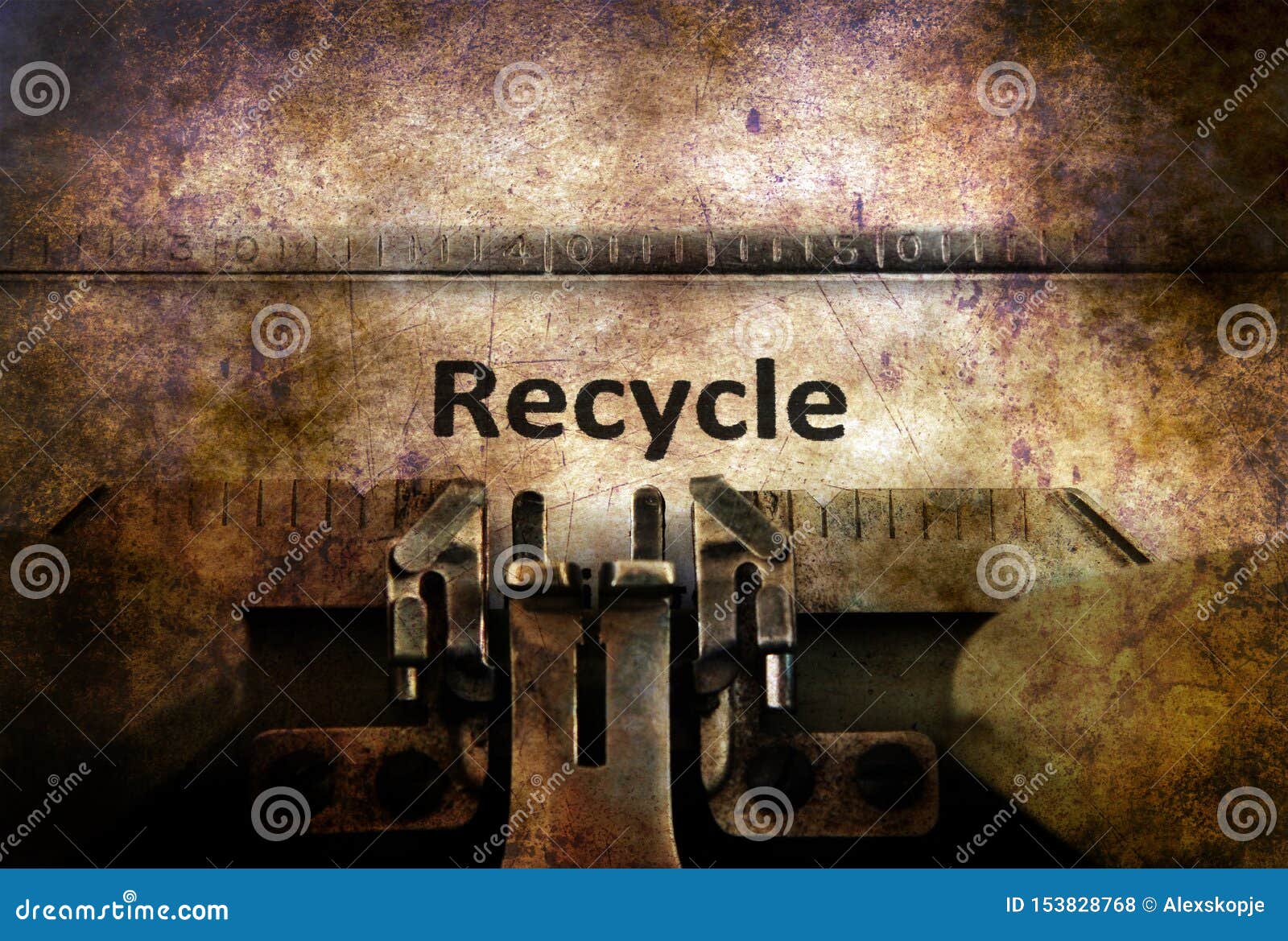 Recycle text on typewriter stock photo. Image of recycle - 153828768
