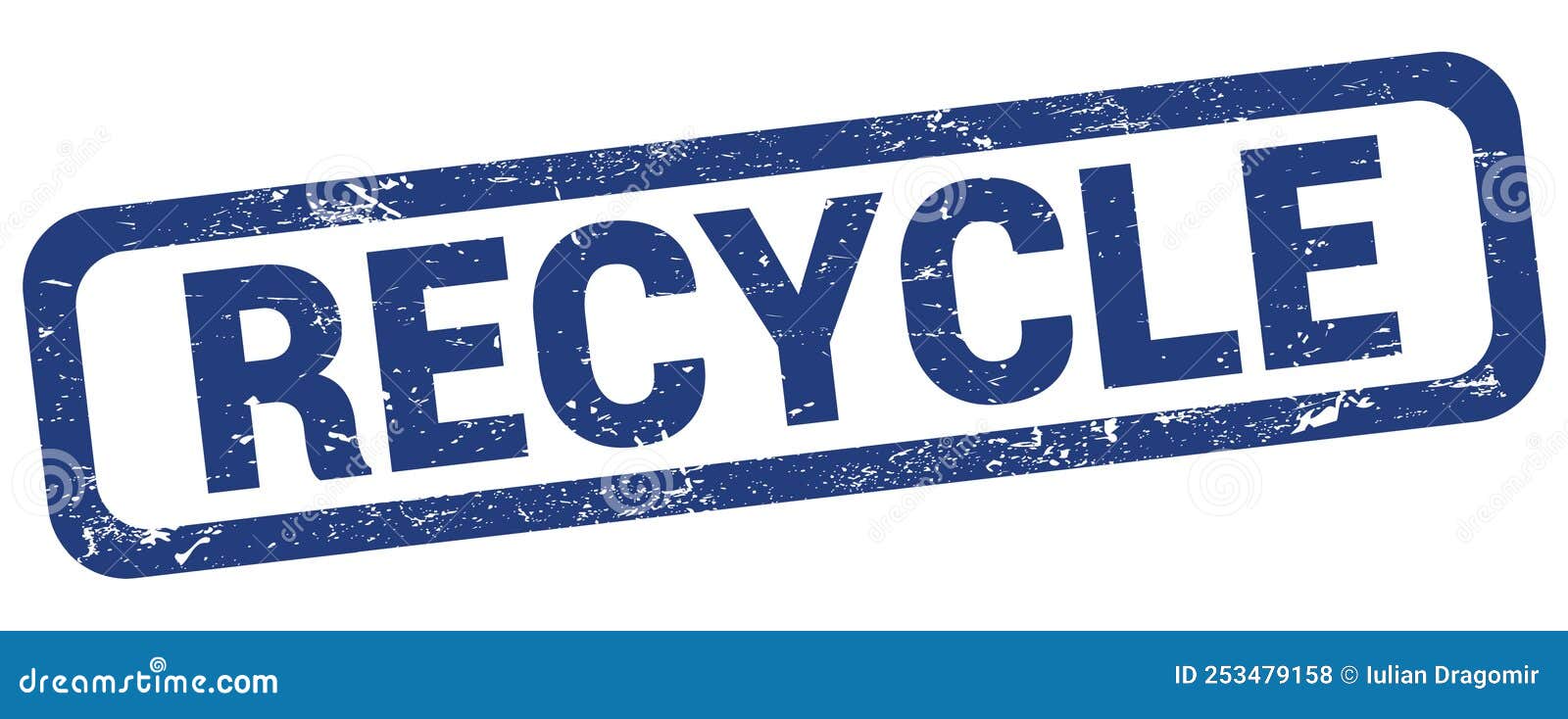 RECYCLE Text Written on Blue Rectangle Stamp Stock Illustration ...