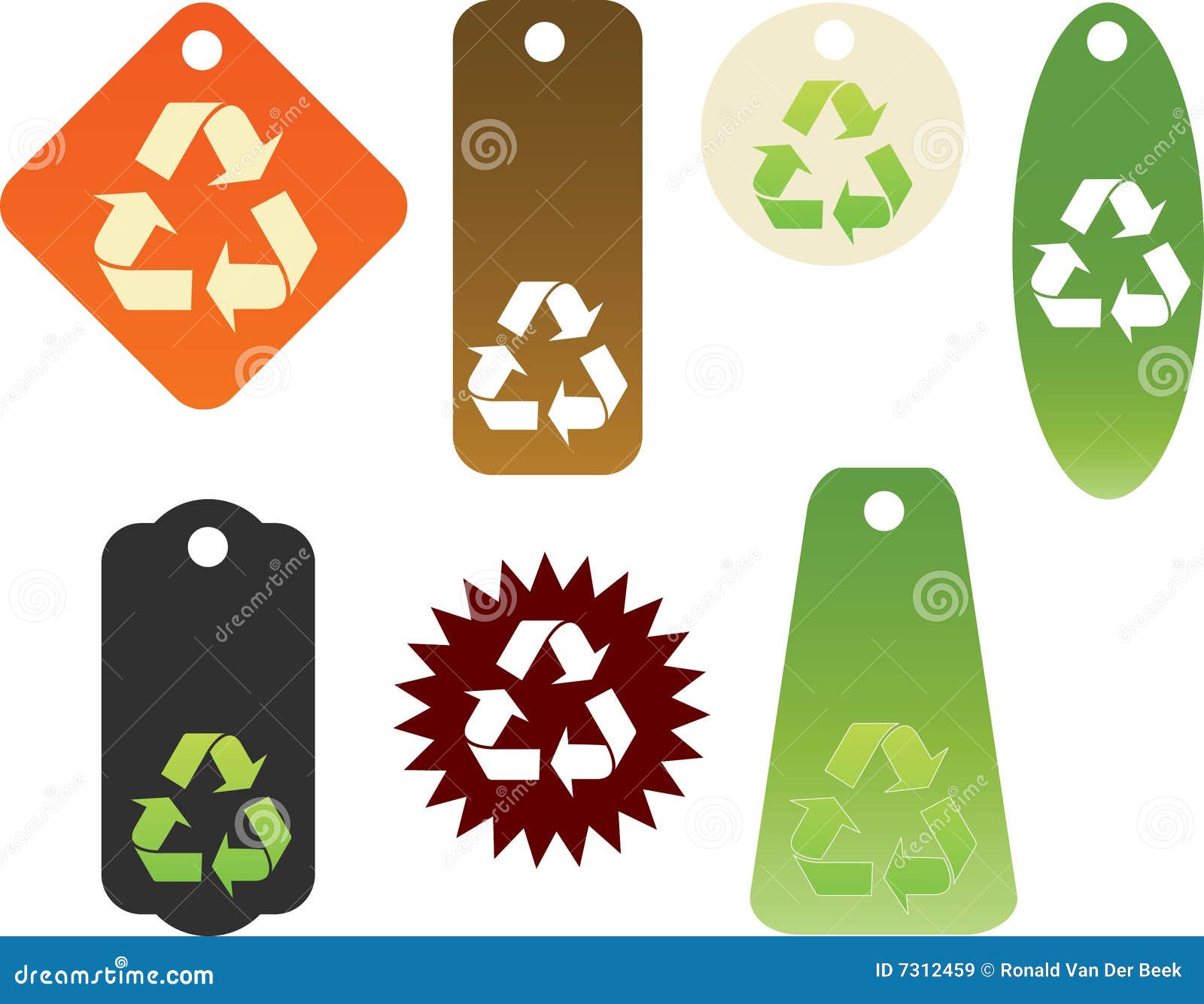 Recycle themed tags stock vector. Illustration of label - 7312459