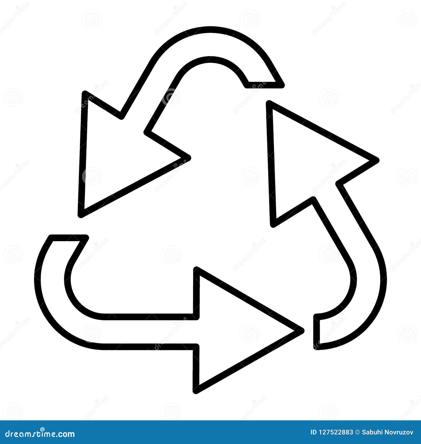 Recycle Thin Line Icon. Environment Vector Illustration Isolated on ...