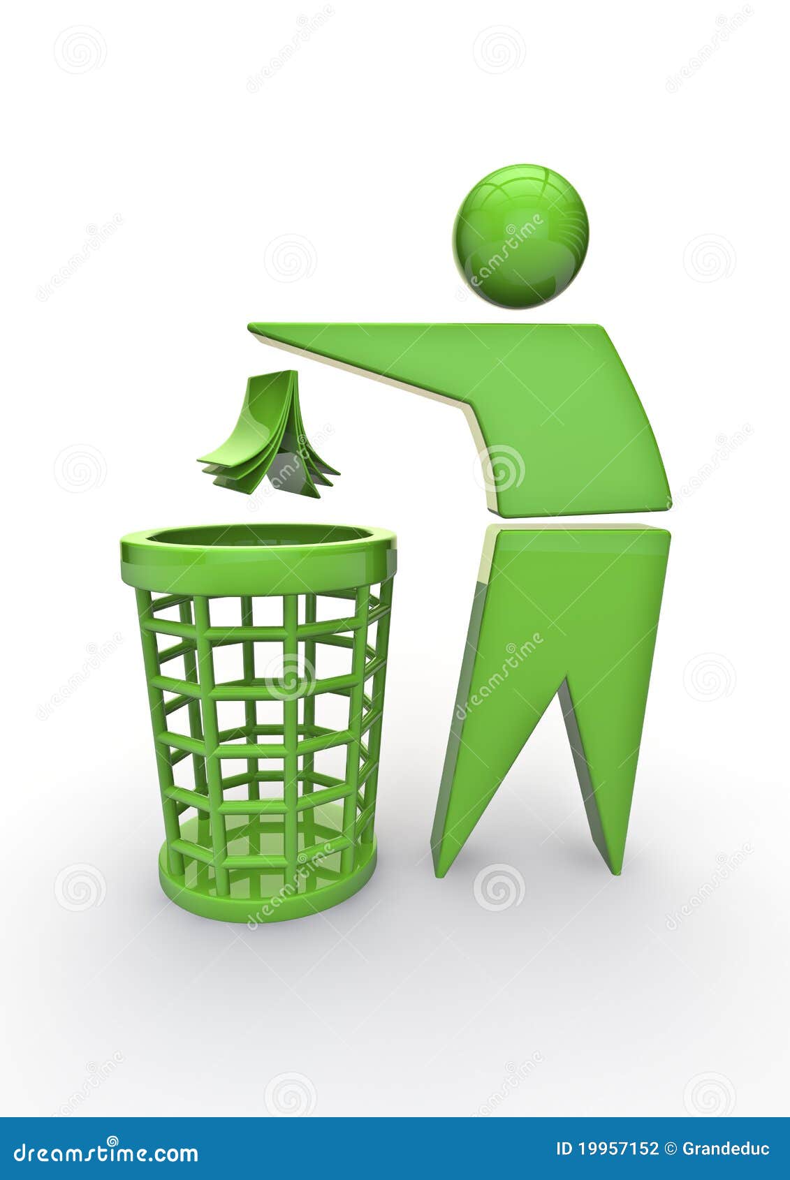 Recycle Trash Can Cartoon Character With Sad Expression | CartoonDealer ...