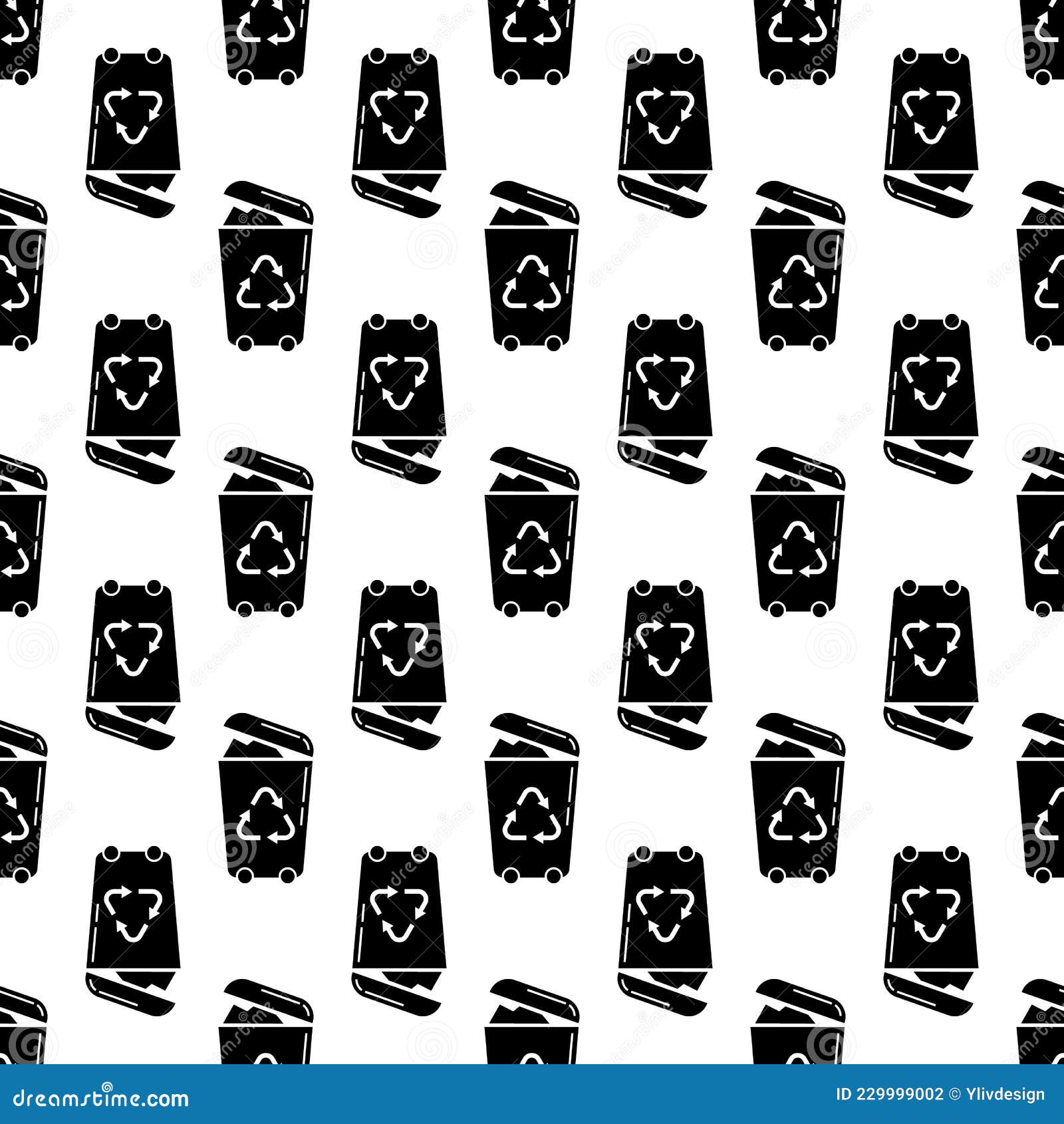 Recycle Trash Can Pattern Seamless Vector Stock Vector - Illustration ...