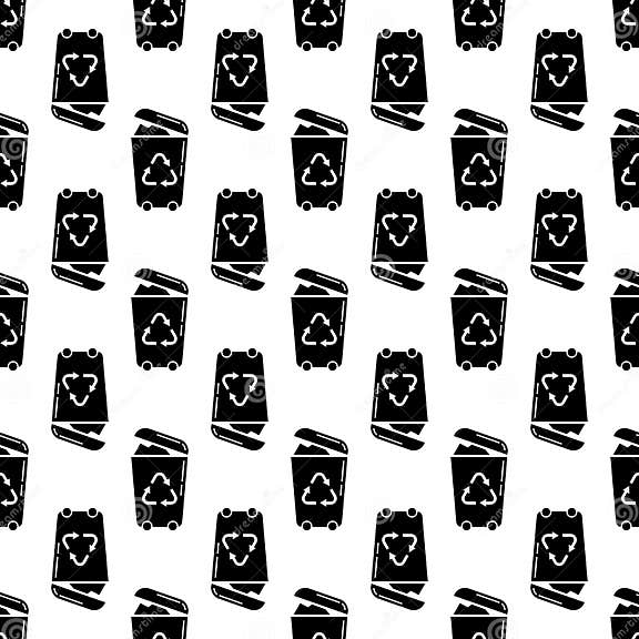 Recycle Trash Can Pattern Seamless Vector Stock Vector - Illustration ...