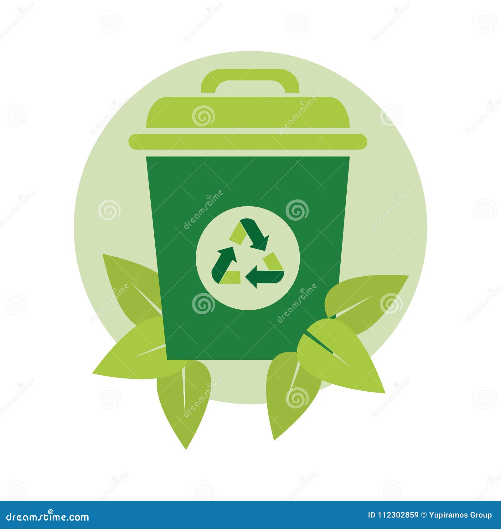 Recycle trash can stock vector. Illustration of clean - 112302859