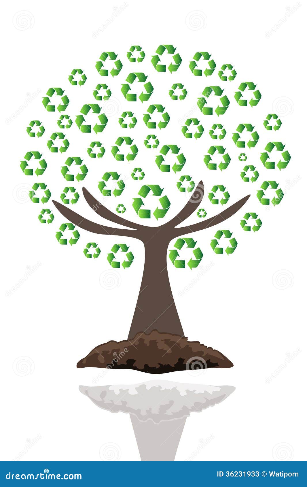 Recycle tree stock illustration. Illustration of design - 36231933