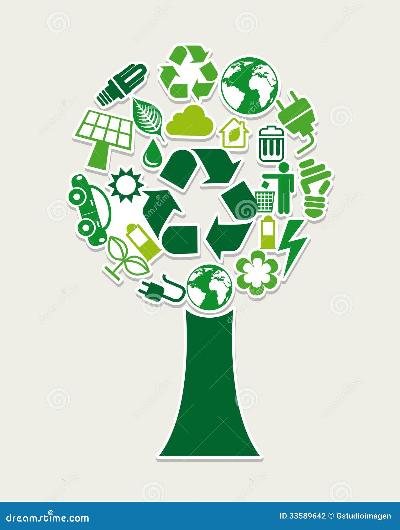Recycle Tree Vector Illustration | CartoonDealer.com #8462302