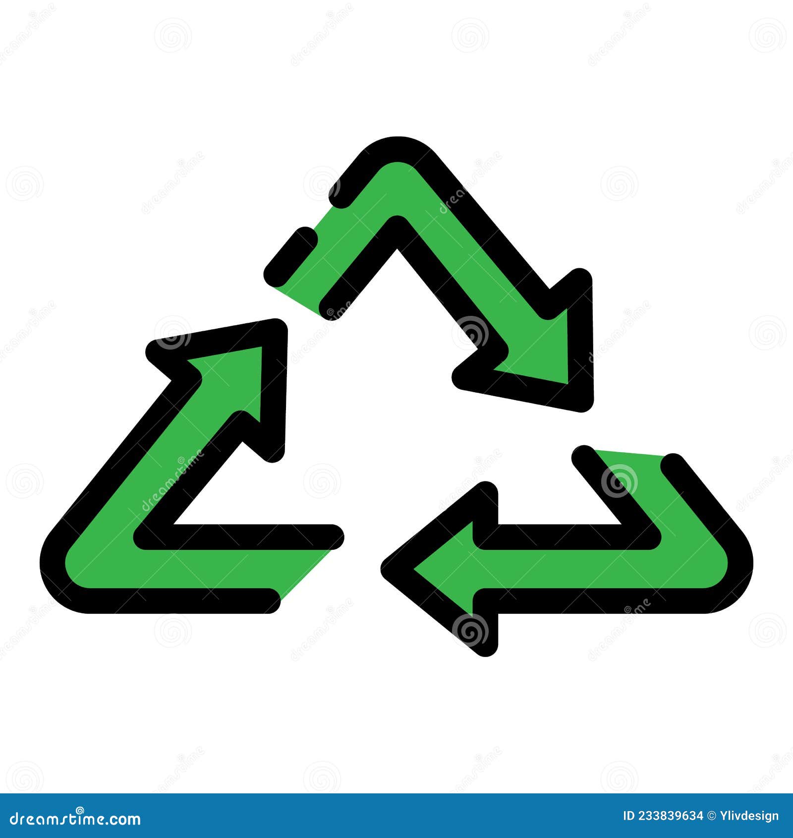 Recycle Triangle Icon Color Outline Vector Stock Vector - Illustration ...
