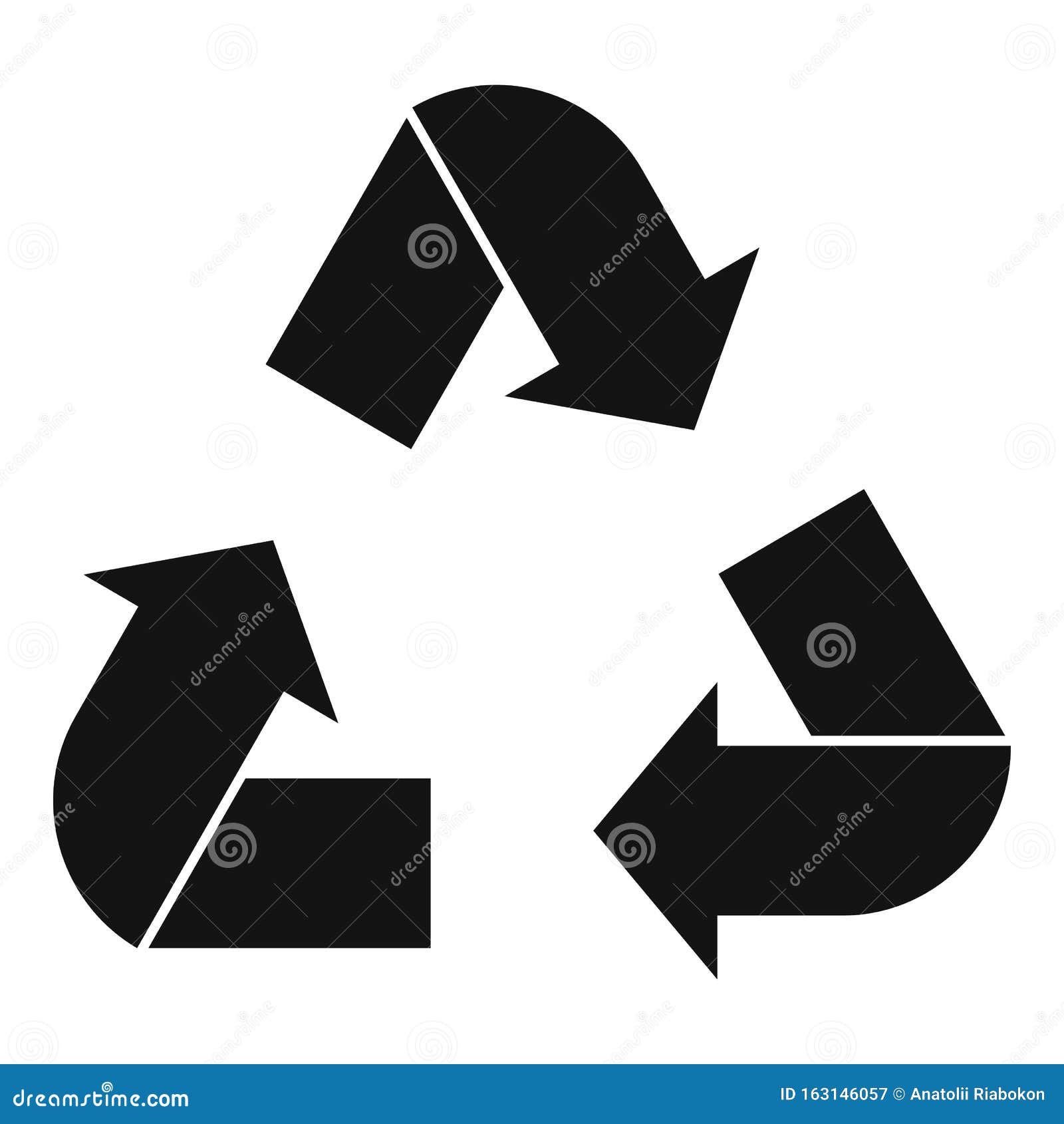 Recycle Triangle Icon, Simple Style Stock Vector - Illustration of care ...