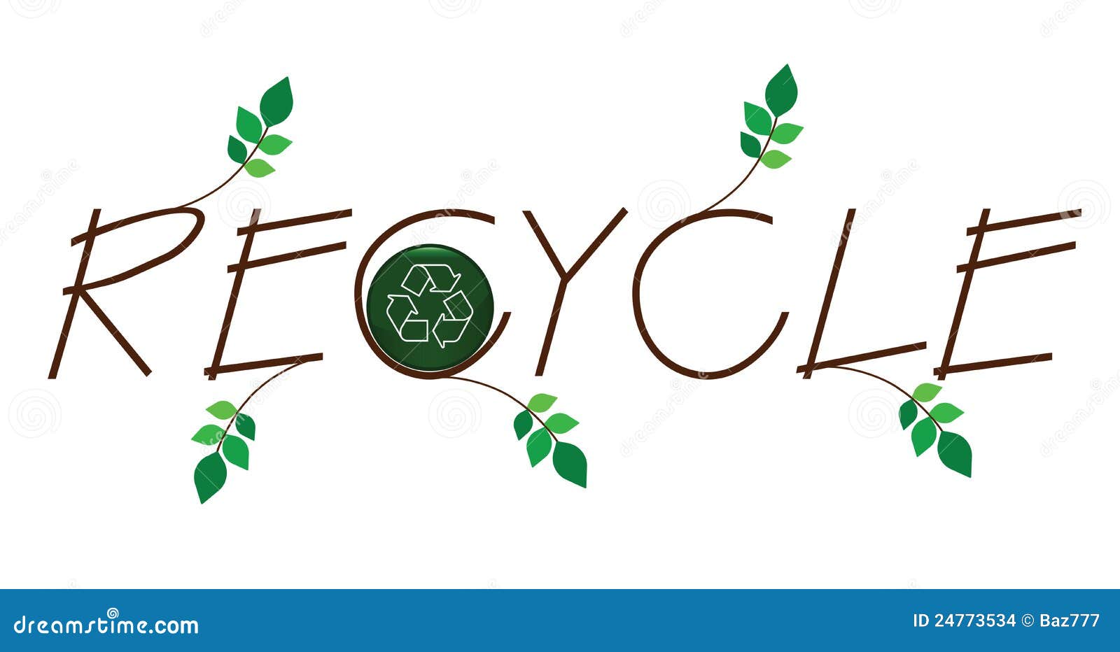 Recycle twig text stock vector. Illustration of sign - 24773534
