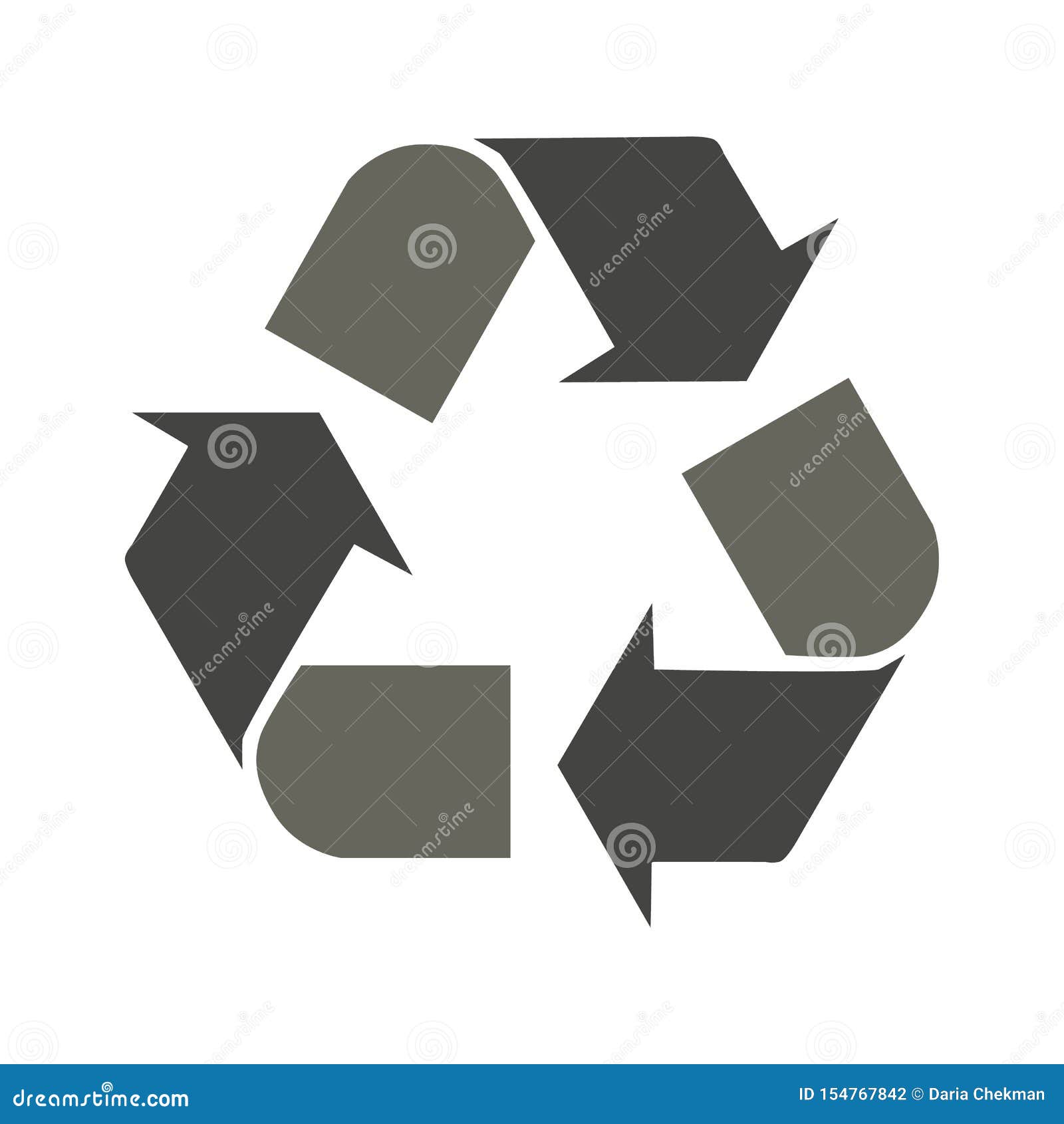 Recycle Vector Icon. Style is Flat Symbol, Gray Color, Rounded Angles ...