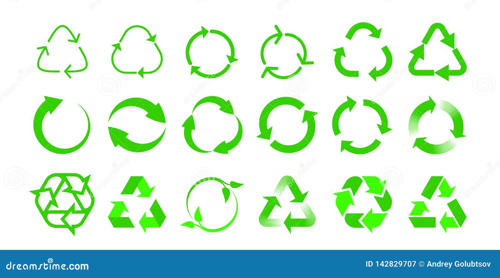 Recycle Vector Icons Bio Reuse Package Label Templates. Green Eco ...