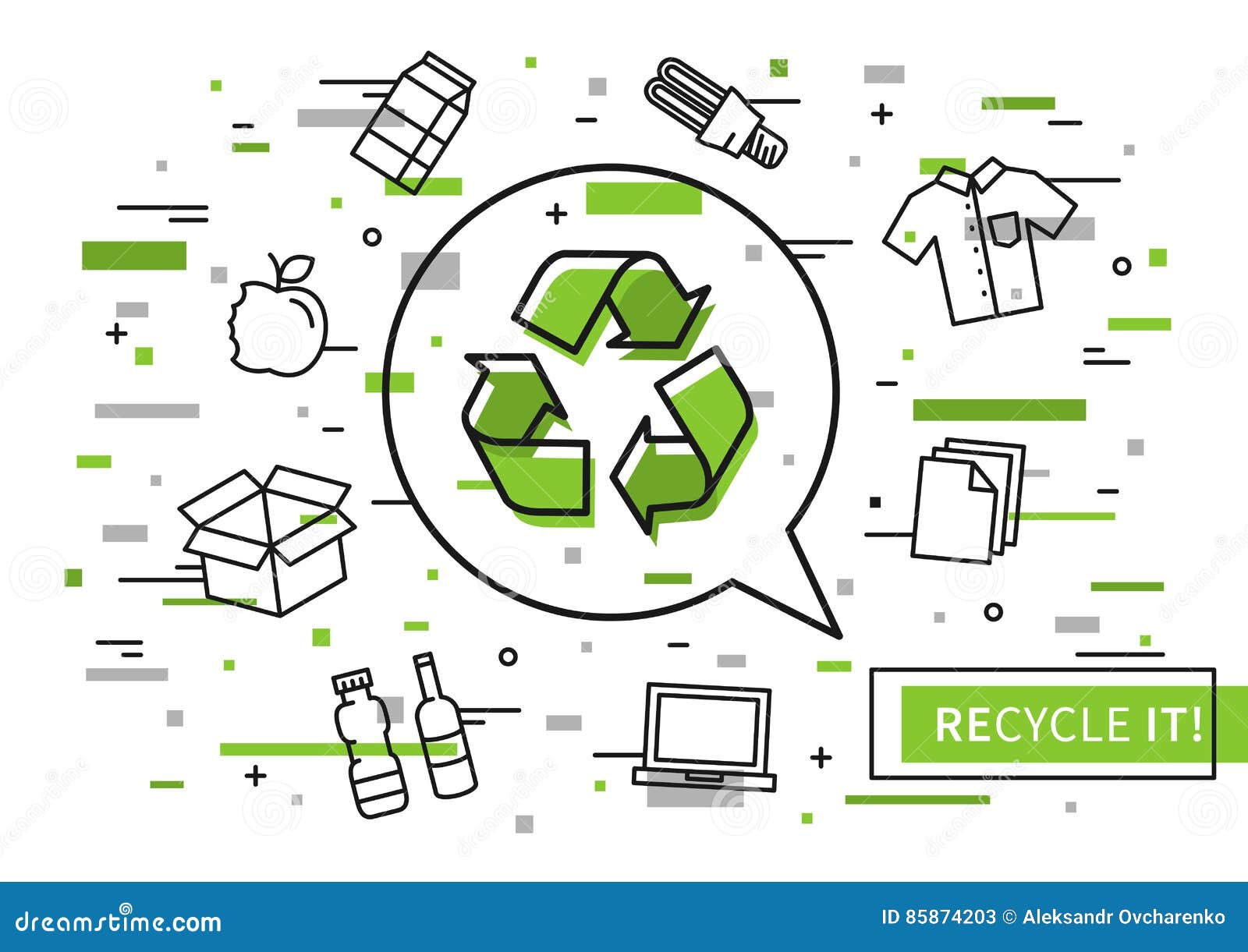 Recycle it Vector Illustration with Colorful Elements Stock Vector ...