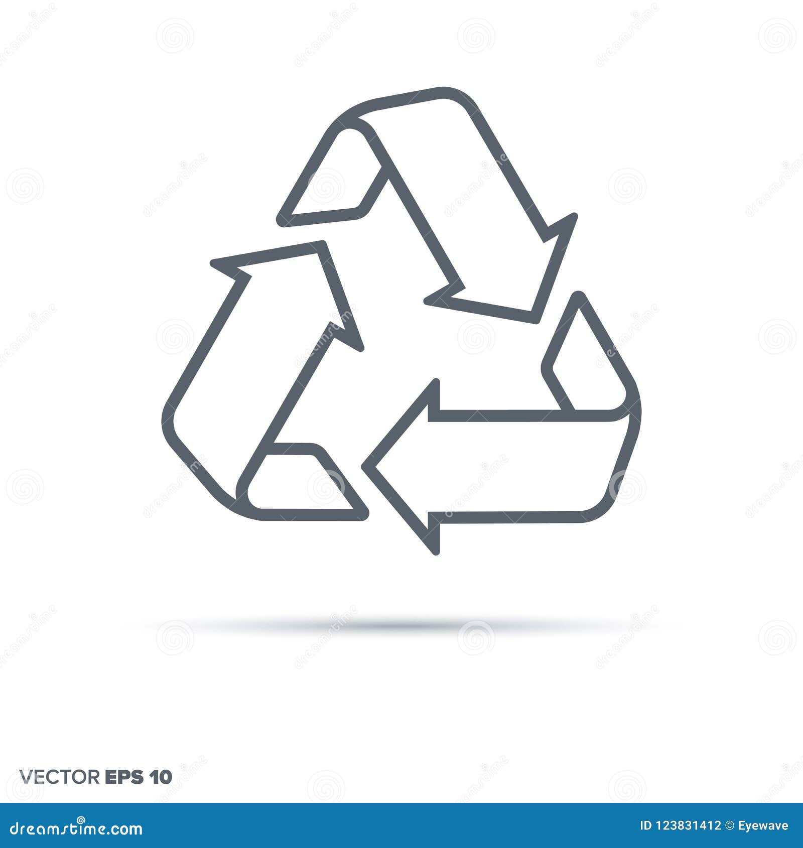 Recycle vector line icon. stock vector. Illustration of line - 123831412
