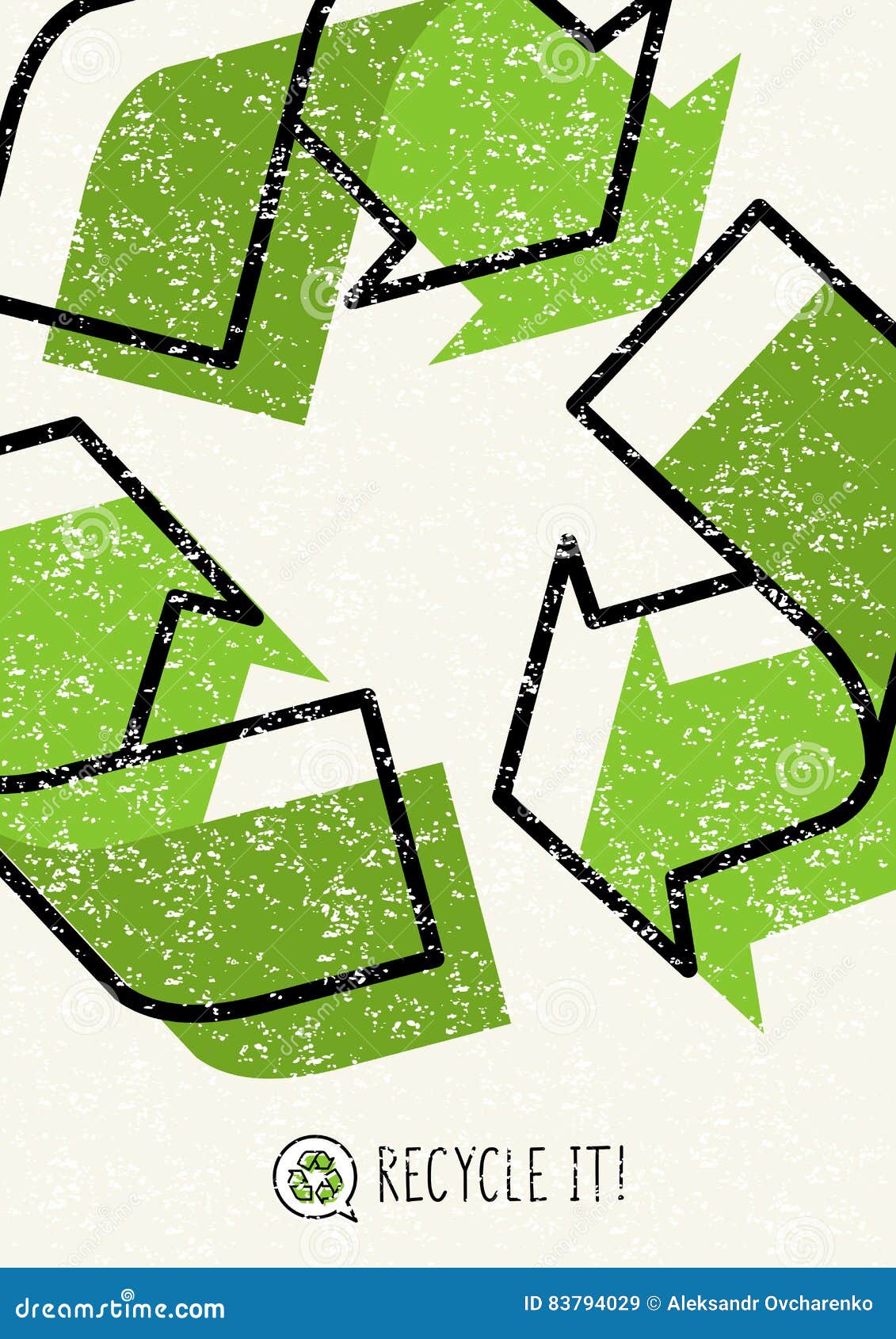 Recycle it vector poster stock vector. Illustration of green - 83794029