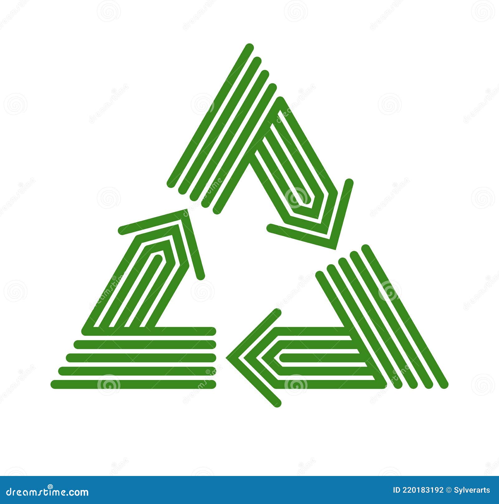 Recycle Vector Triangle Icon in Modern Geometric Linear Style Isolated ...