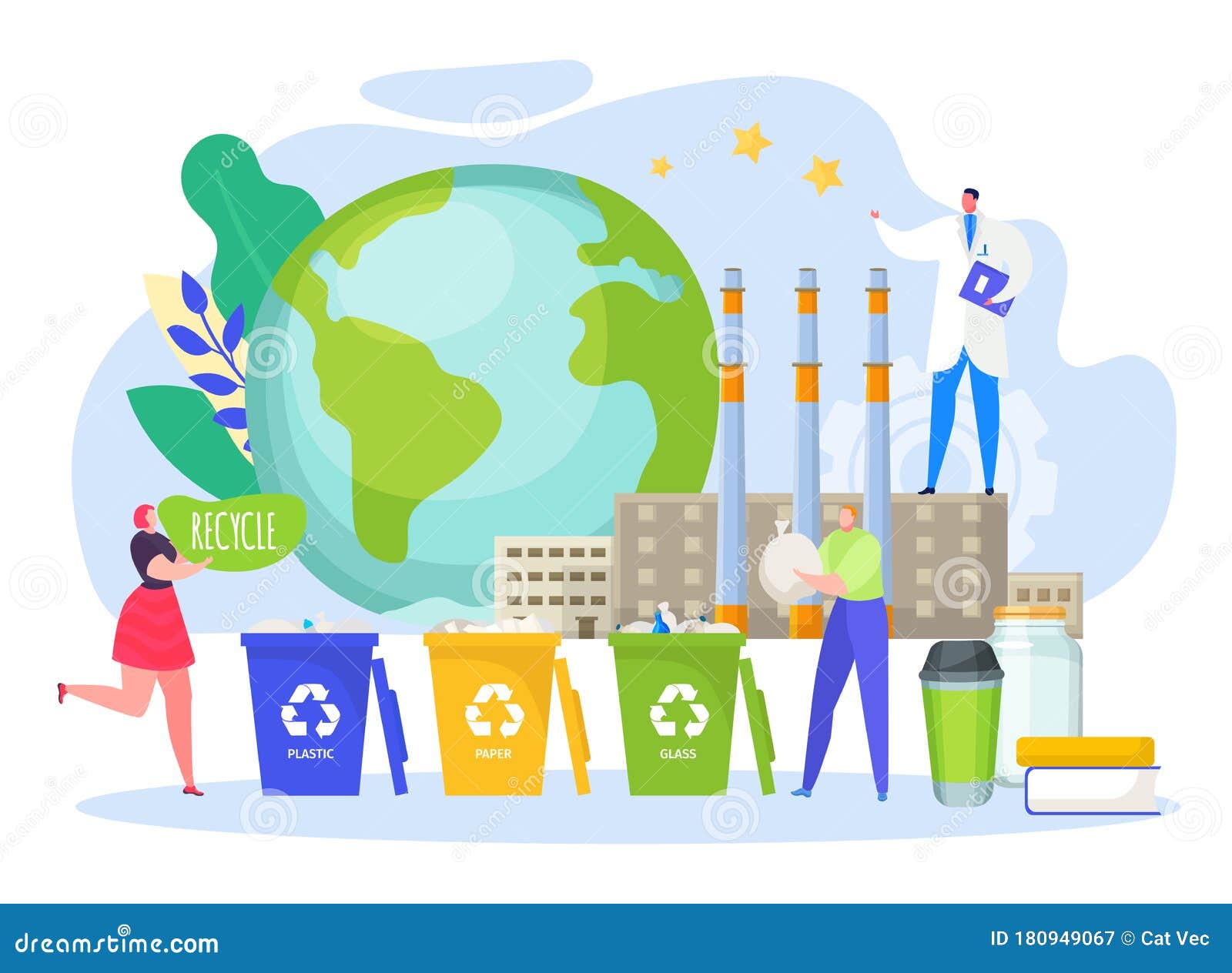 Recycle Waste, Help Planet Vector Illustration. Eco Friendly ...